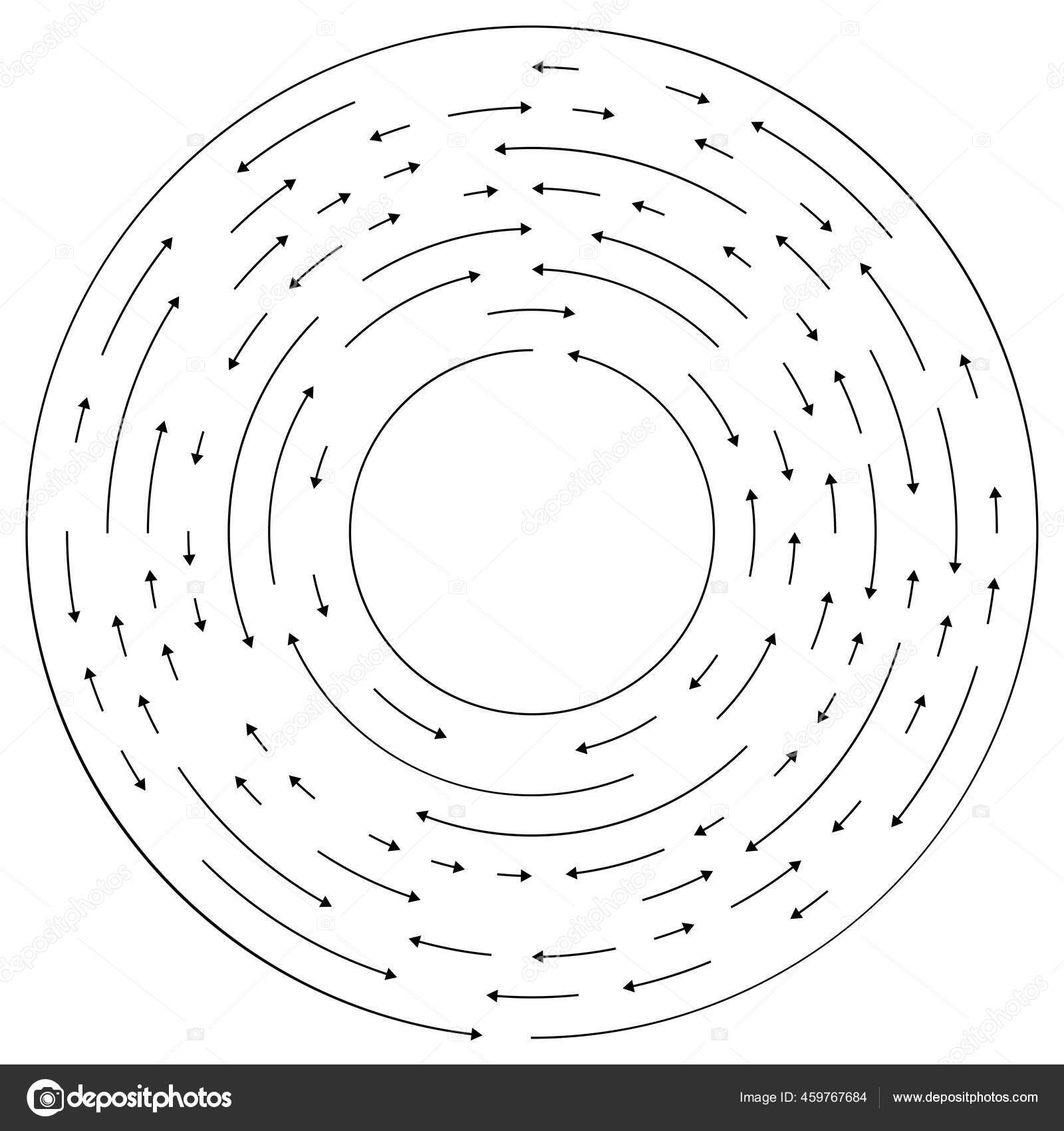 Circular Concentric Arrows Direction Vector Illustration Stock Vector ...