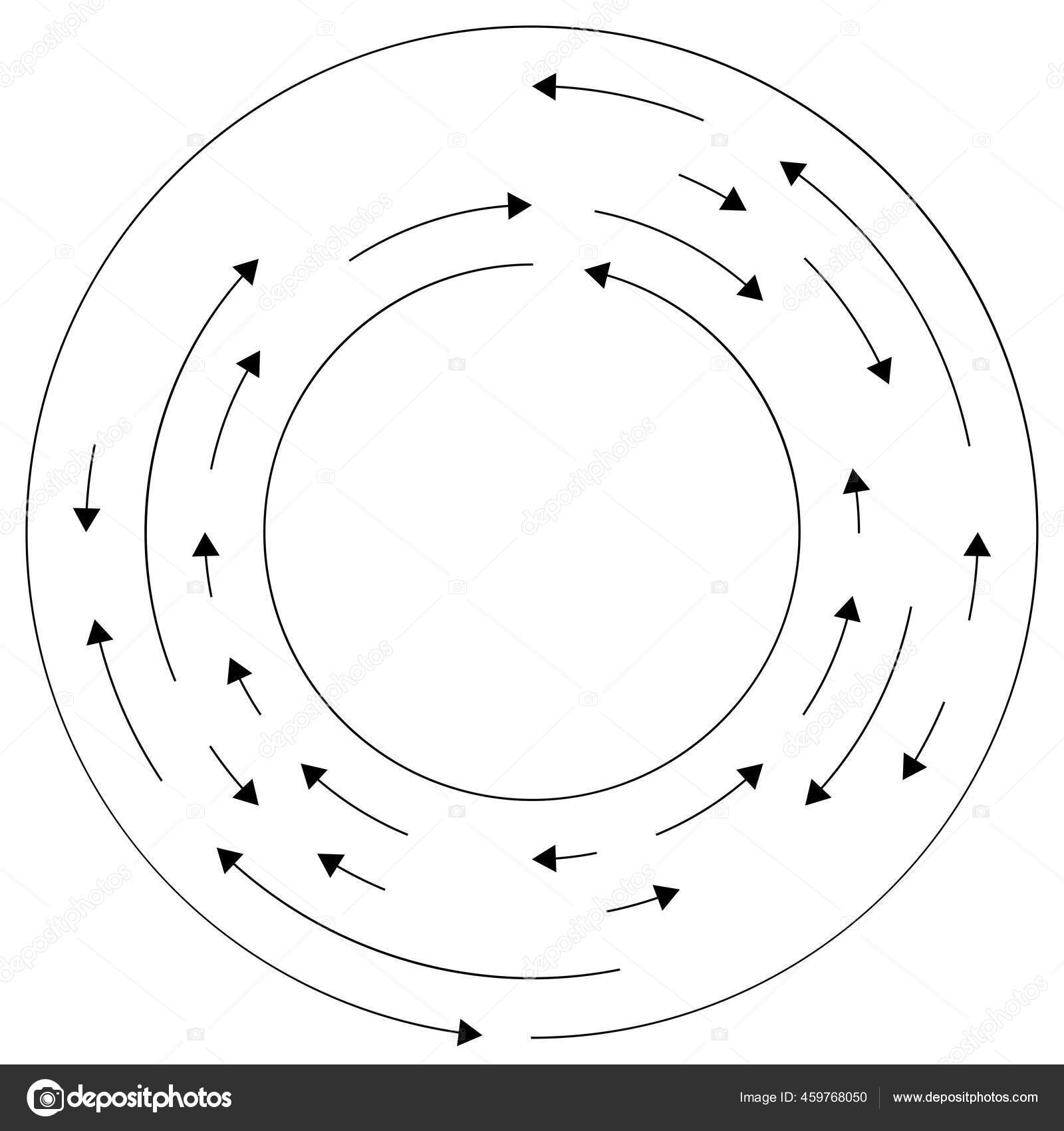 Circular Concentric Arrows Direction Vector Illustration Stock Vector ...