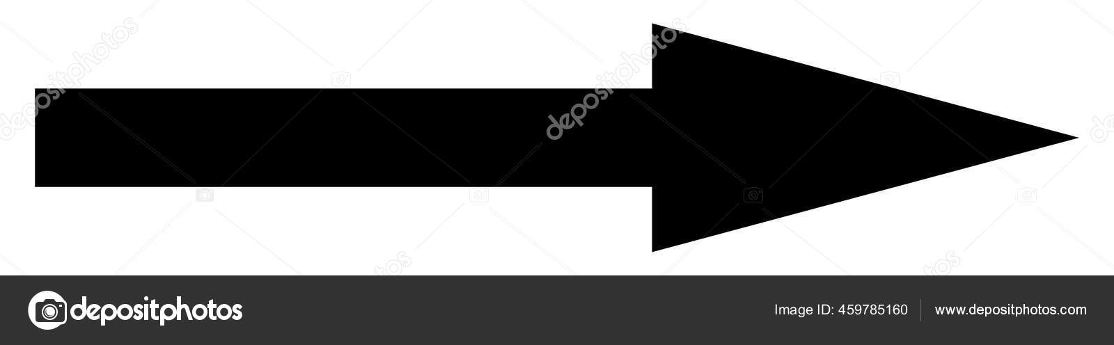Seta Preta Apontando Para Direita Elemento Forma Seta Vetor de stock de ...
