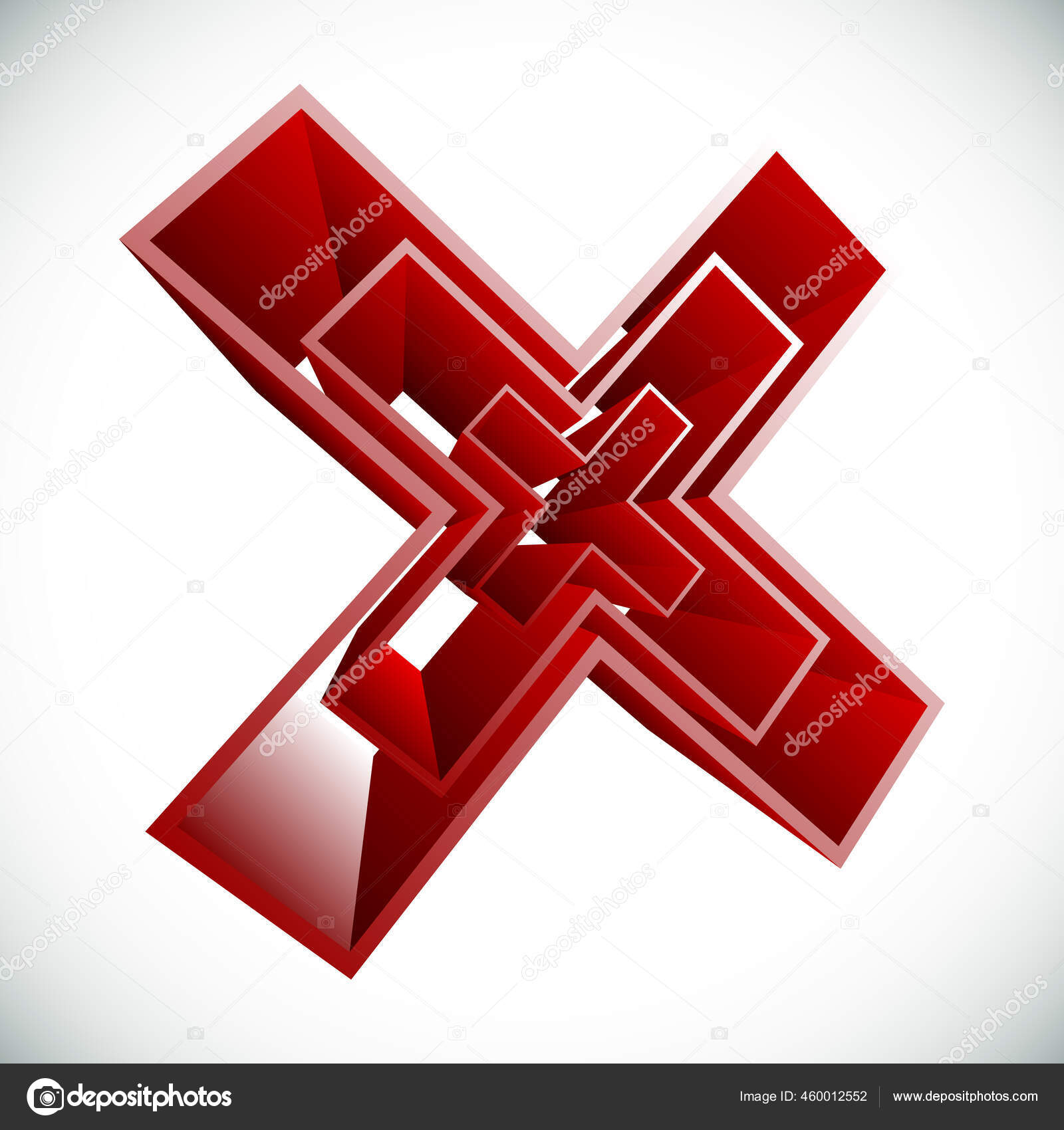 Cross Symbol Letter Simple Vector Graphics Design Stock Vector Image by ...