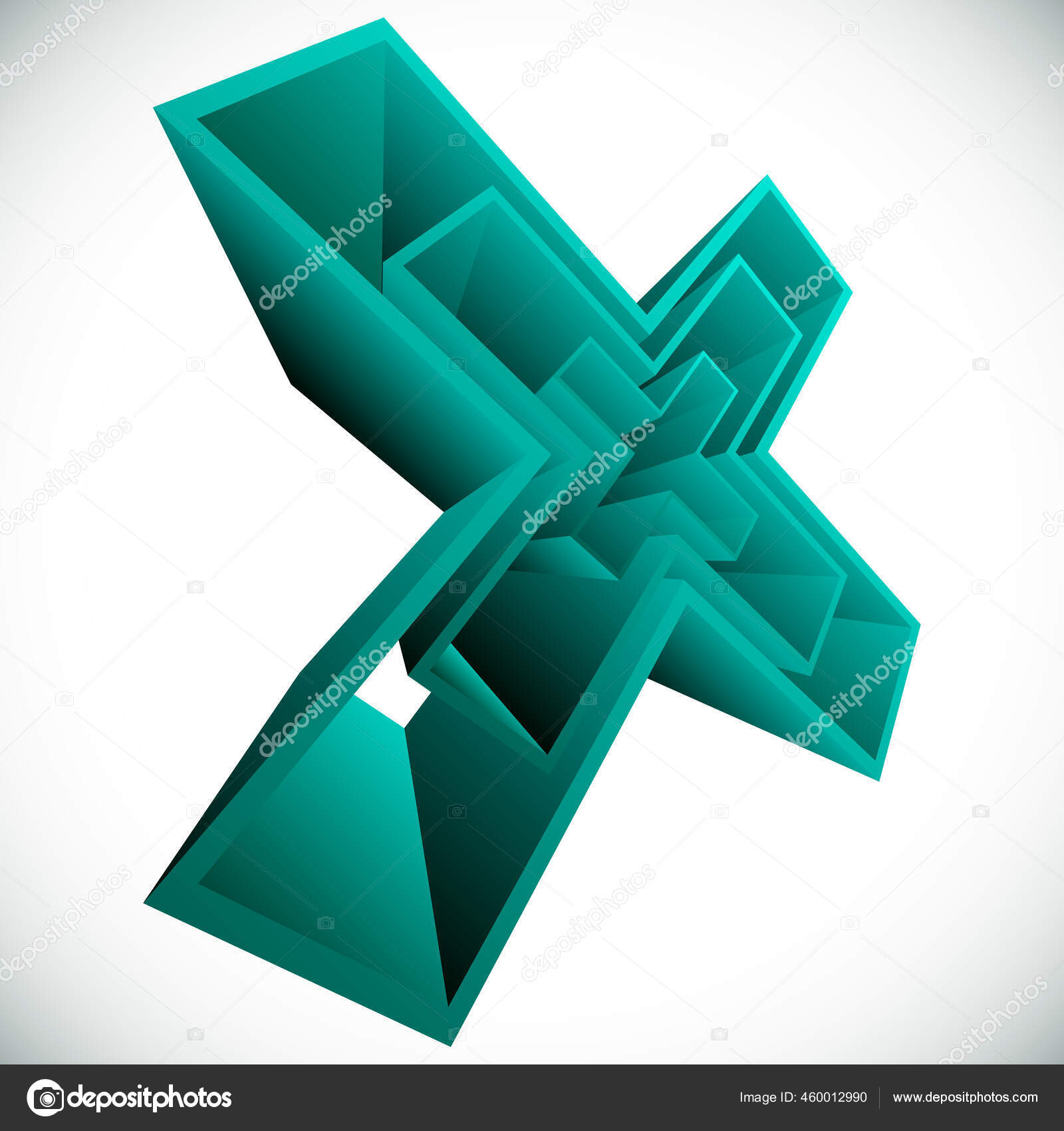 Cross Symbol Letter Simple Vector Graphics Design Stock Vector Image by ...