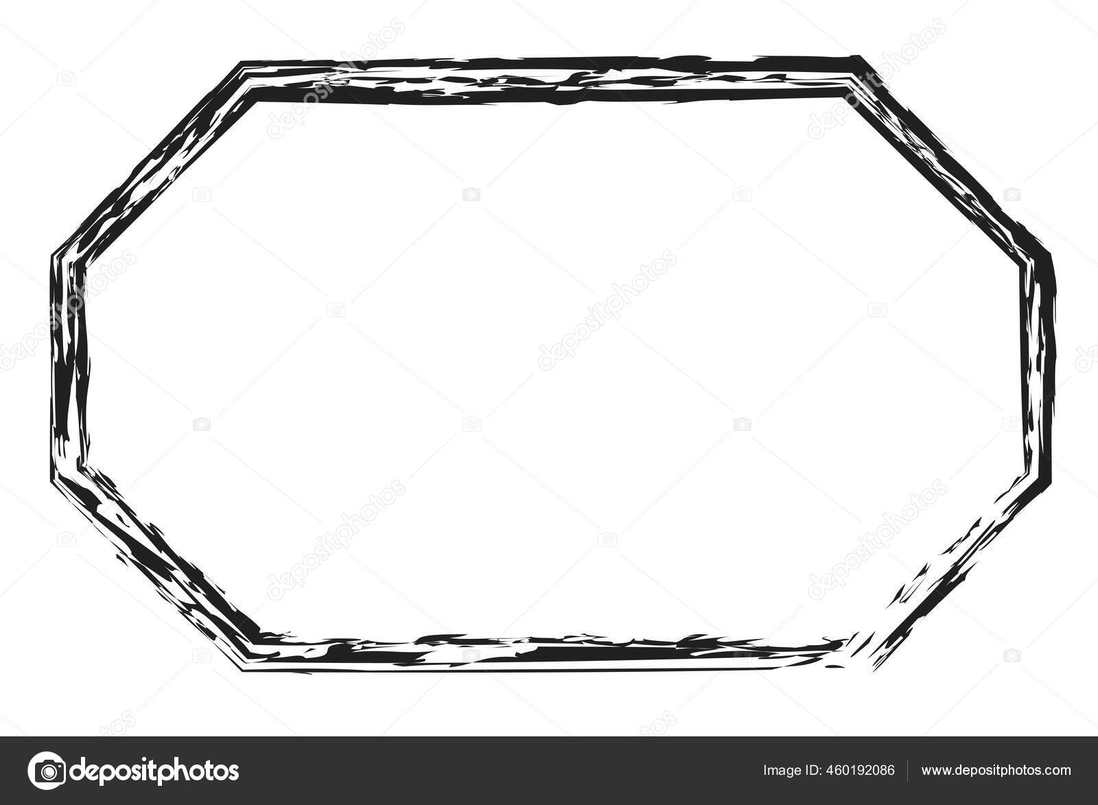 Grungy Rectangular Frame Border Plaque Outline Stock Vector by ...