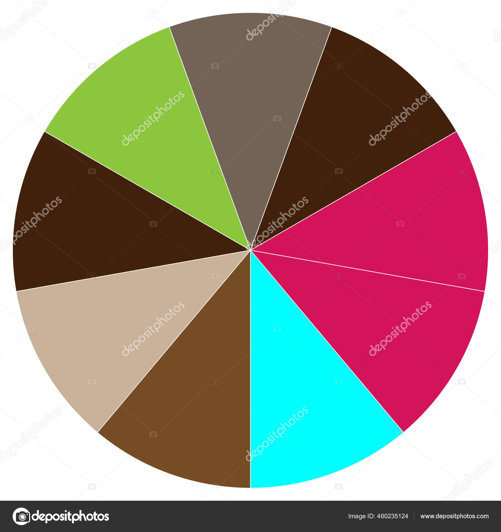 Segmented Circle Pie Graph Pie Chart Infographics Presentation Template Design Stock Vector by ...
