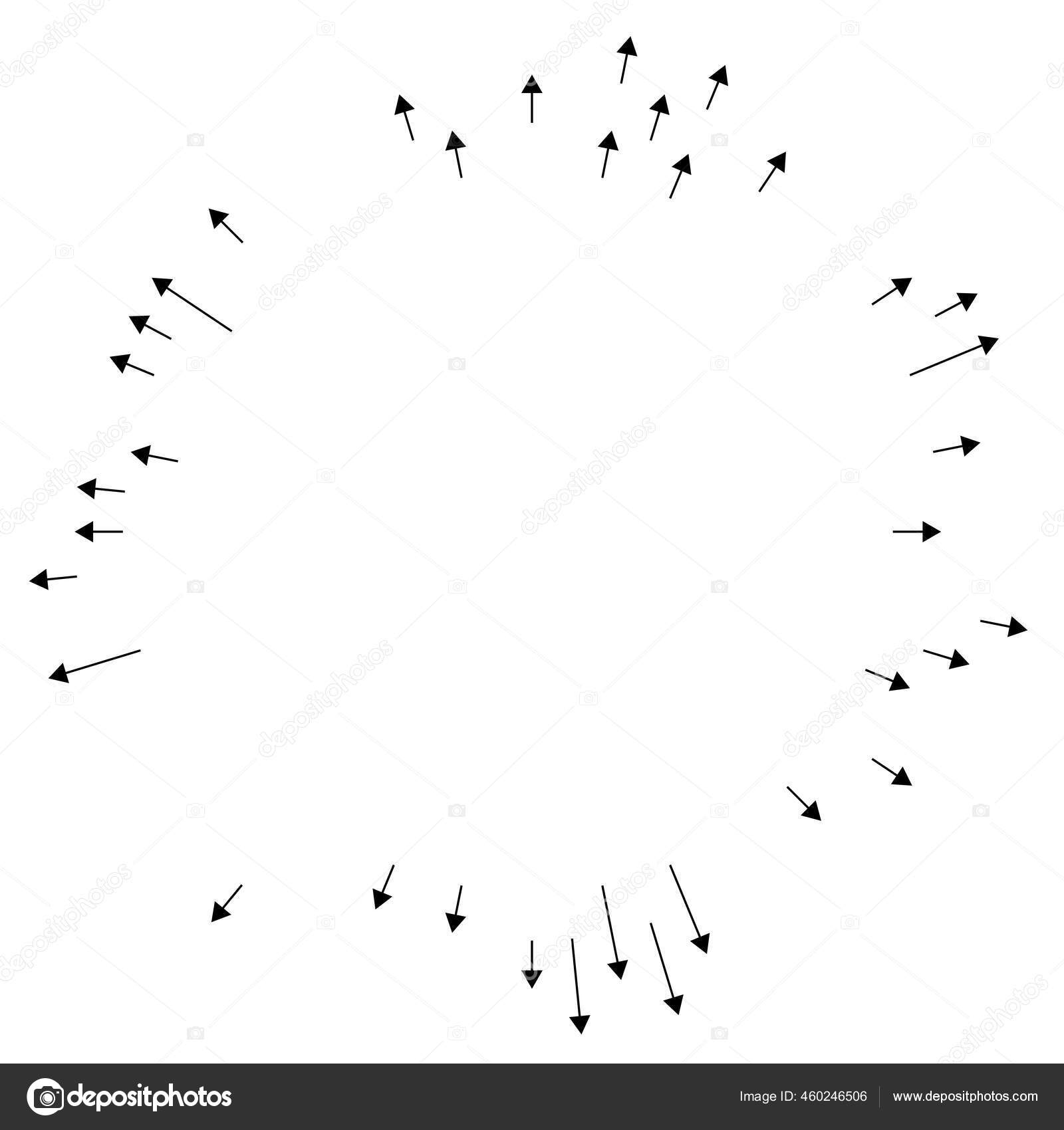 Flechas Apuntando Hacia Afuera Para Conceptos Dilatación Protuberancia ...