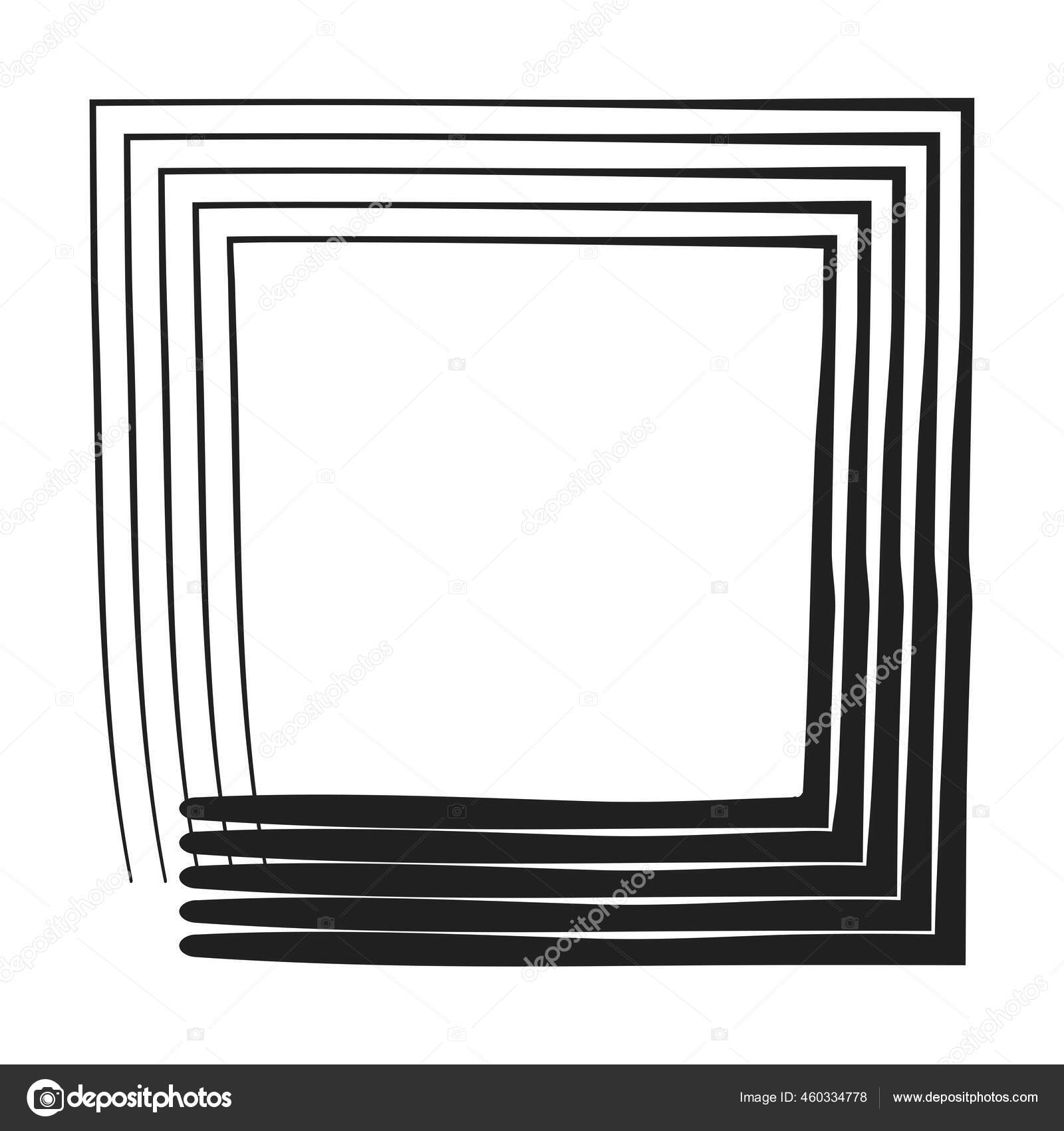 Concentric Square Element Square Drawn Lines Vector Illustration ...