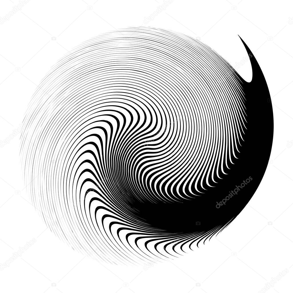 Elemento Diseño Espiral Ilustración Vectorial Líneas Radiales ...
