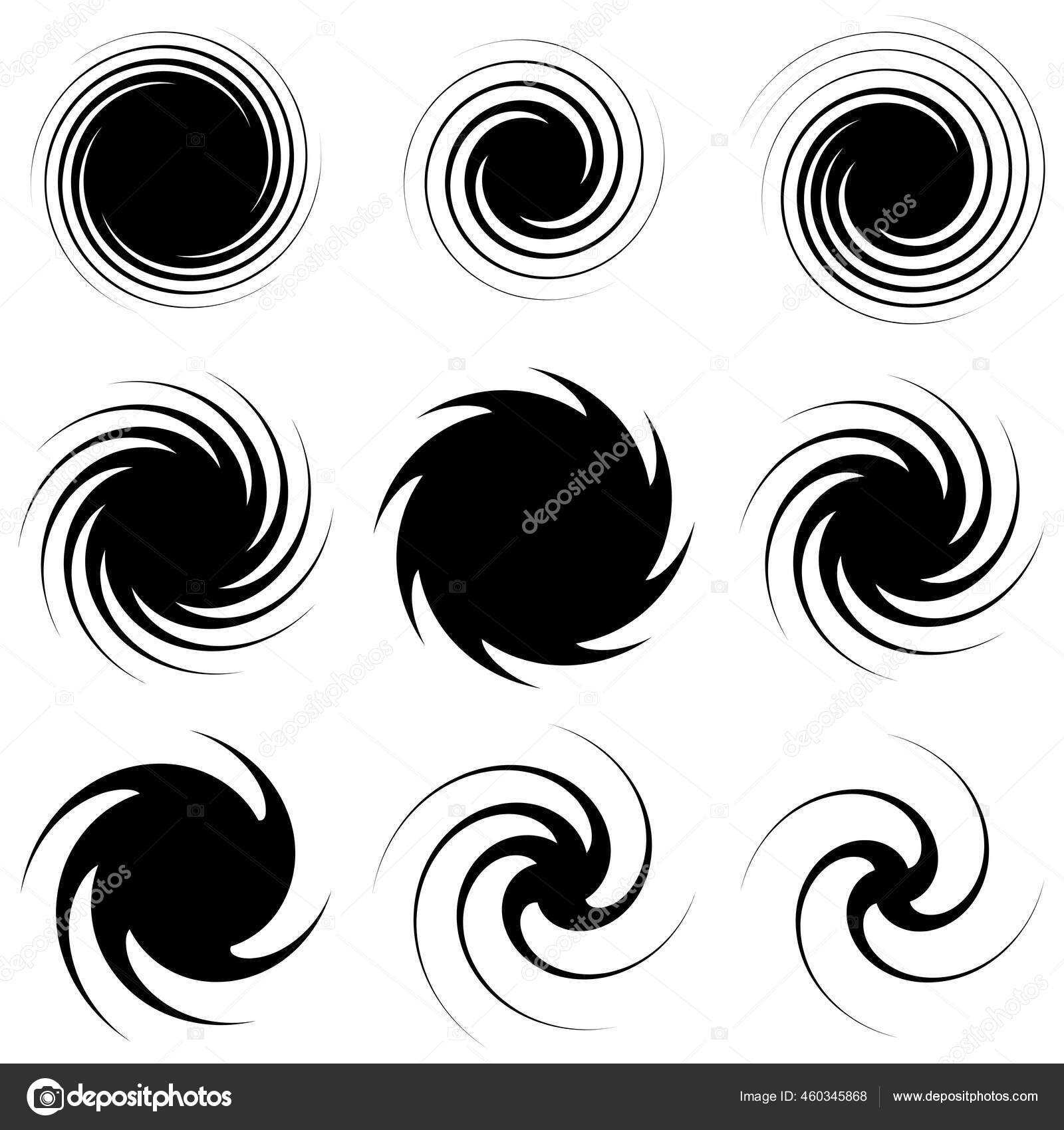 Radiating Swirl Twirl Twirling Element Shape Vector Illustration Stock ...