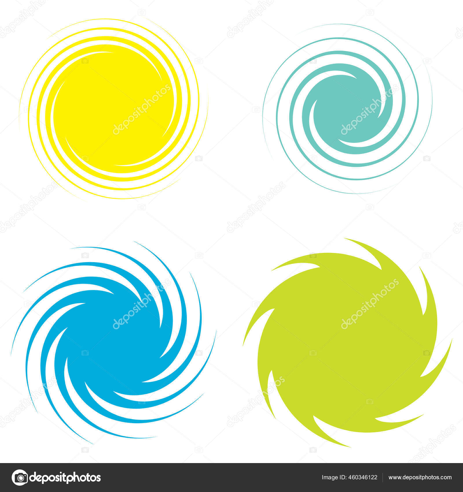 Radiating Swirl Twirl Twirling Element Shape Vector Illustration Stock ...