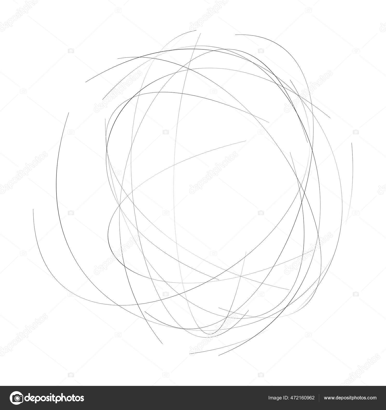 Garabato Garabato Líneas Enredadas Circulares Elemento Circular ...