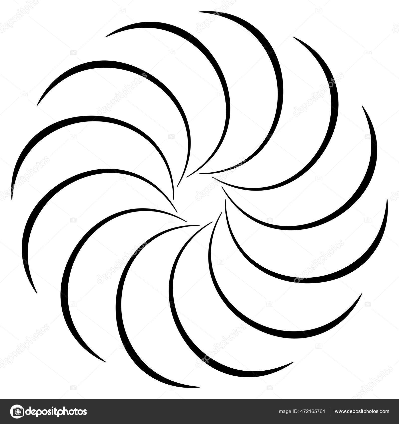 Spiral Swirl Twirl Element Cyclic Whirlpool Whirlwind Contortion Design Stock Vector by ...