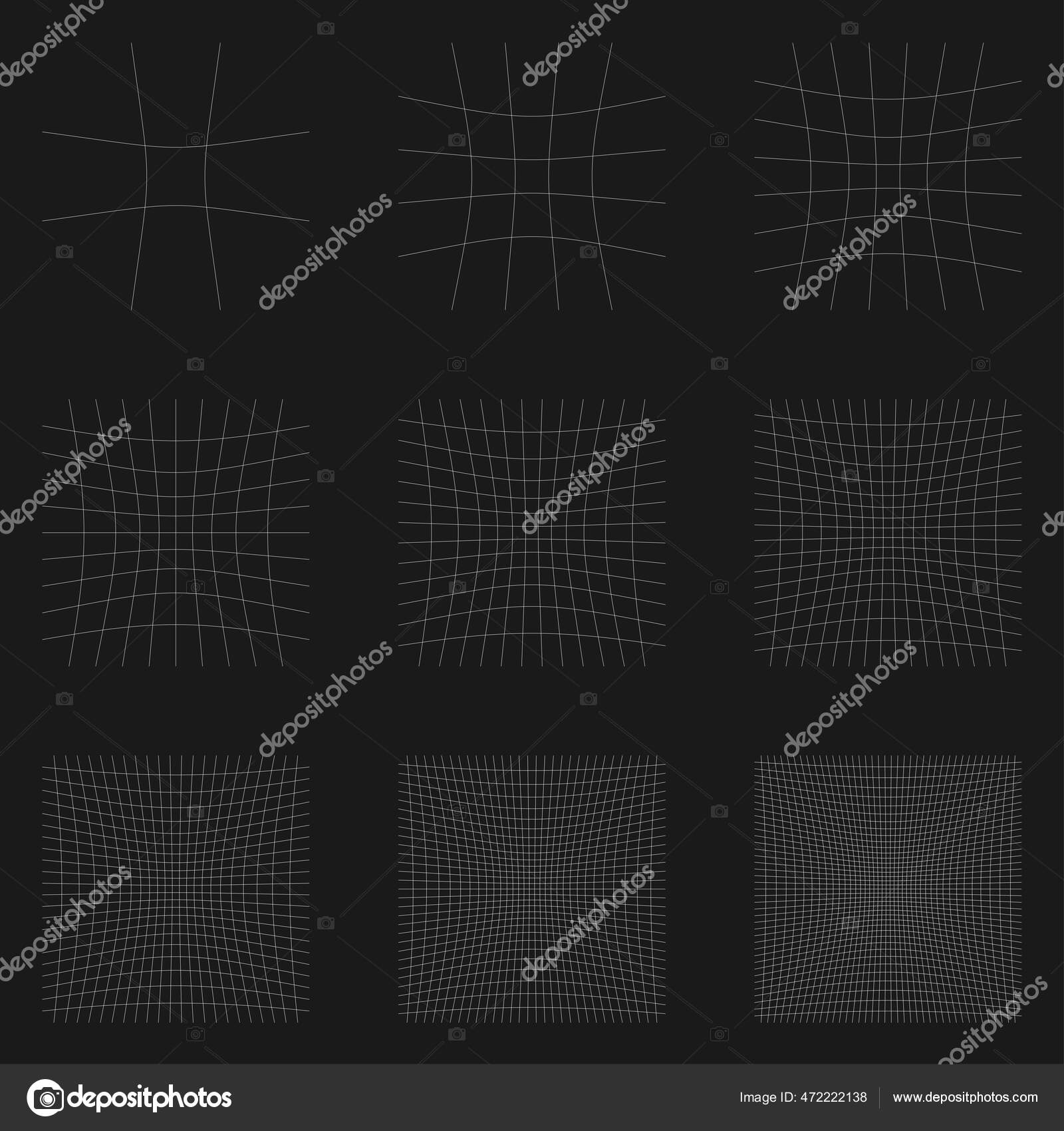 Grid Mesh Lattice Grating Distort Deform Effect Distortion Deformation ...