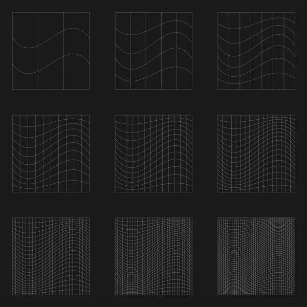 Grid Mesh Lattice Grating Distort Deform Effect Distortion Deformation Array Stock Vector by ...