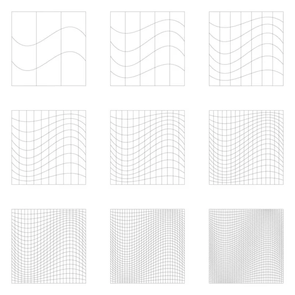 Grid Mesh Lattice Grating Distort Deform Effect Distortion Deformation Array Stock Vector by ...
