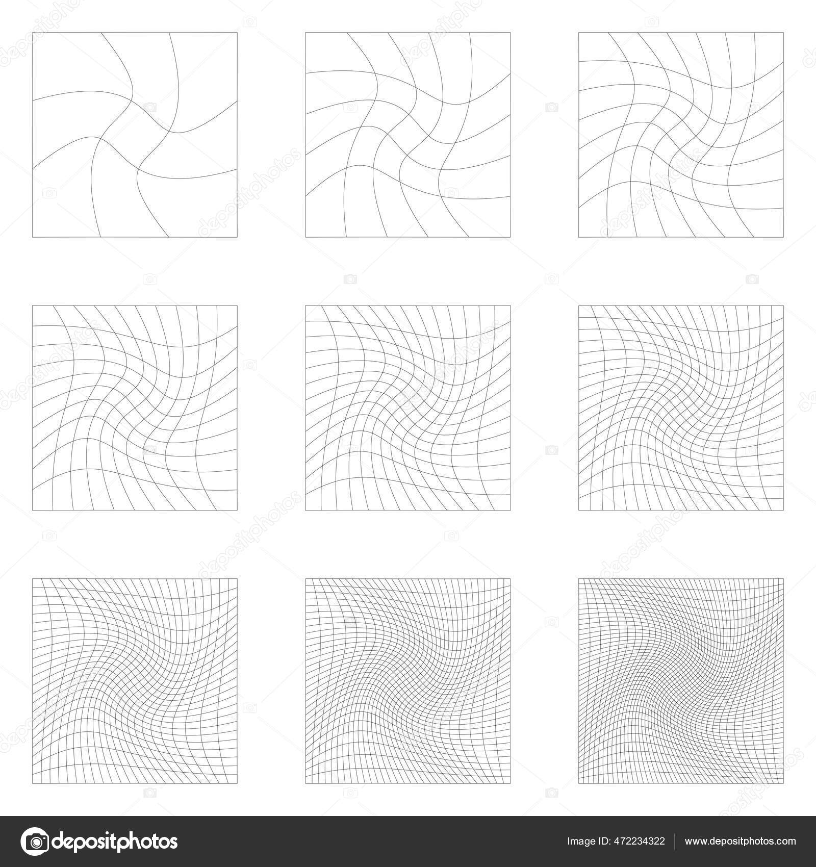 Grid Mesh Lattice Grating Distort Deform Effect Distortion Deformation ...