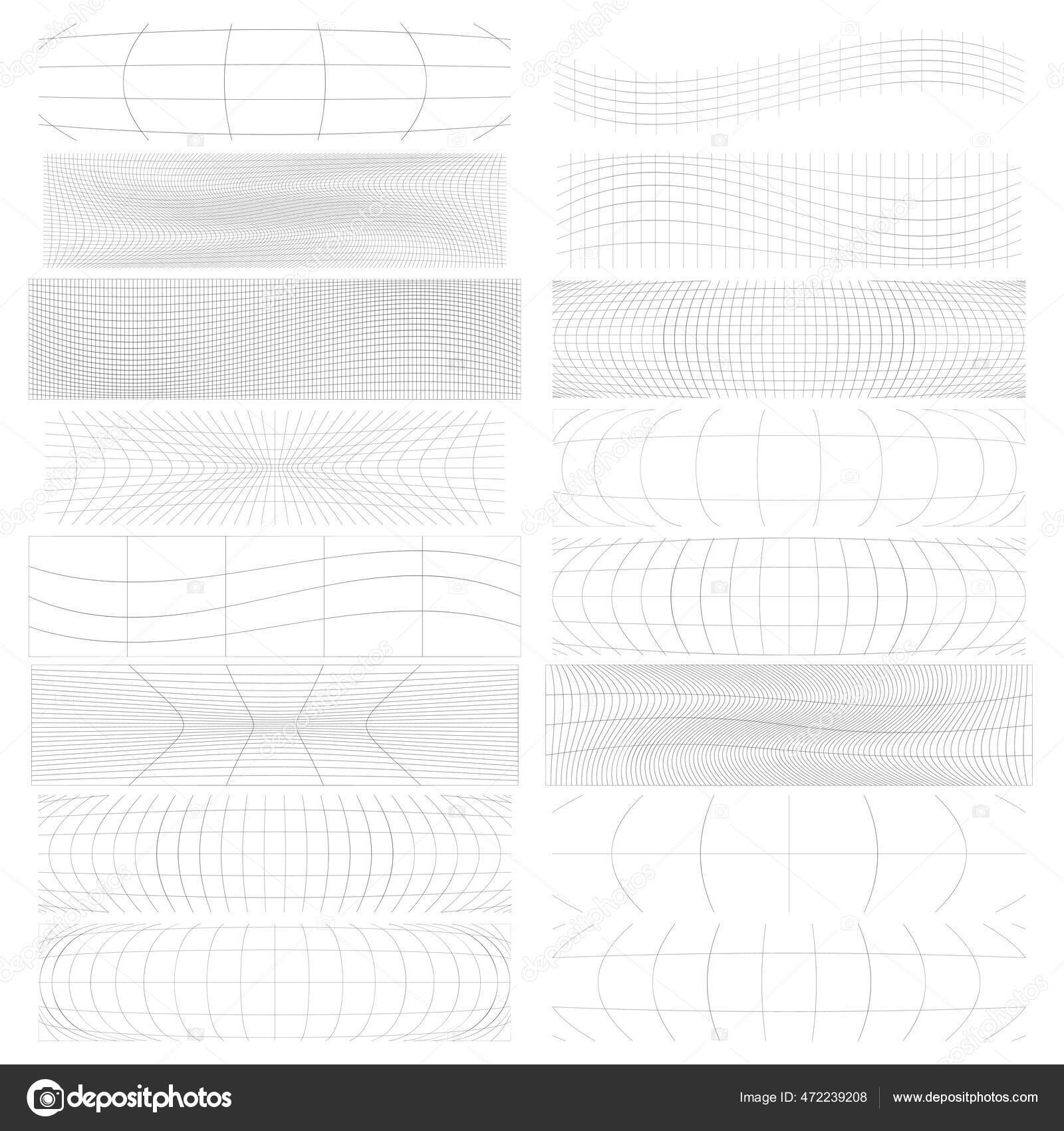 Conjunto Rectángulos Distorsionar Deformar Efecto Vector Ilustración ...