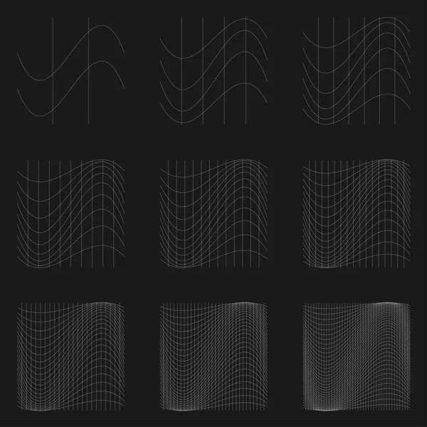 Grid Mesh Lattice Grating Distort Deform Effect Distortion Deformation Array Stock Vector by ...