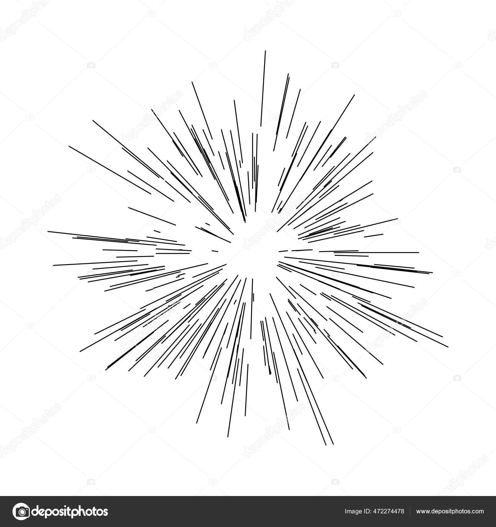 Radial Radiating Lines Beams Rays Random Lines Diverging Stock Vector ...