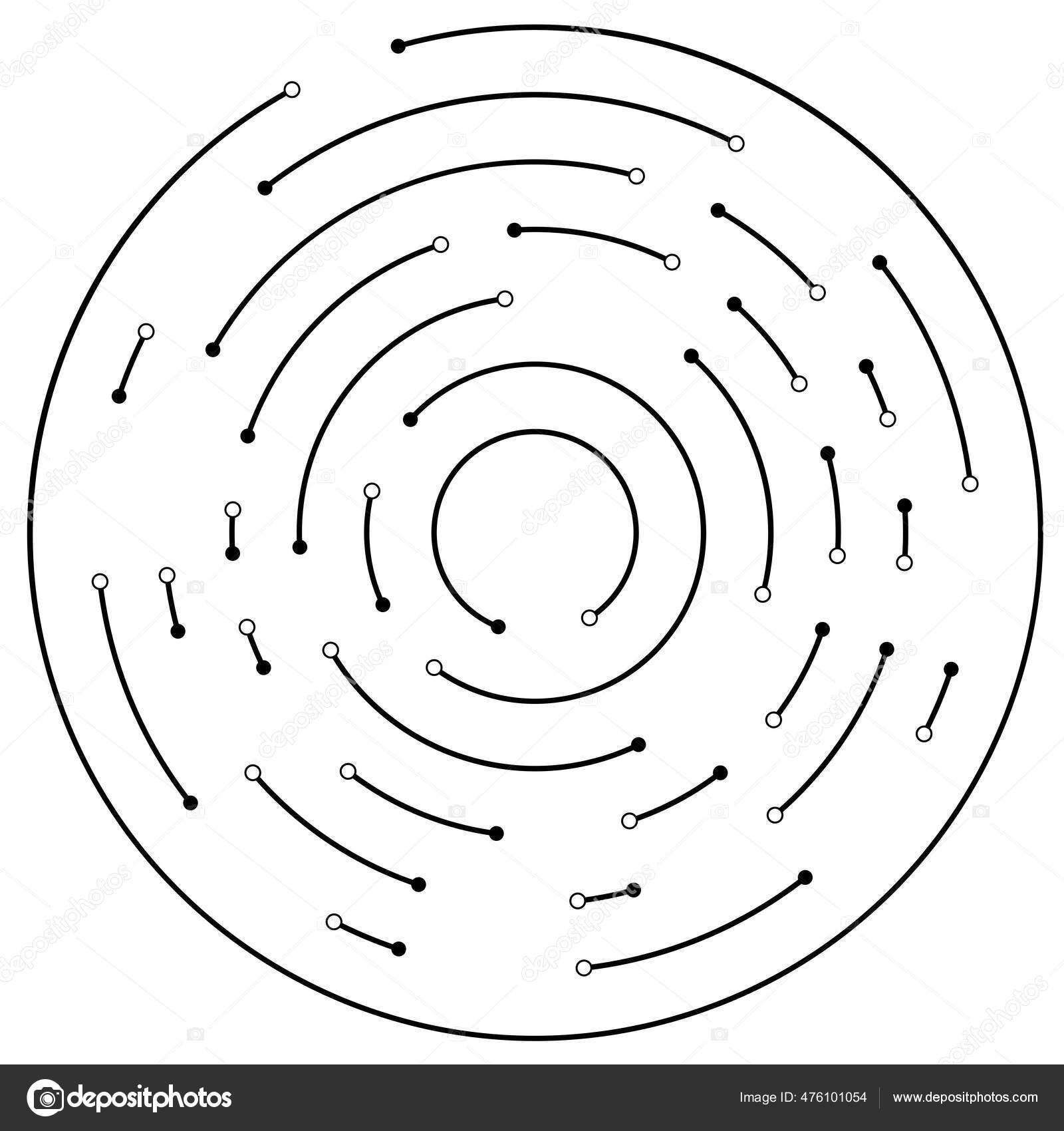 Circular Radial Lines Nodes Points Stock Vector by ©vectorguy 476101054