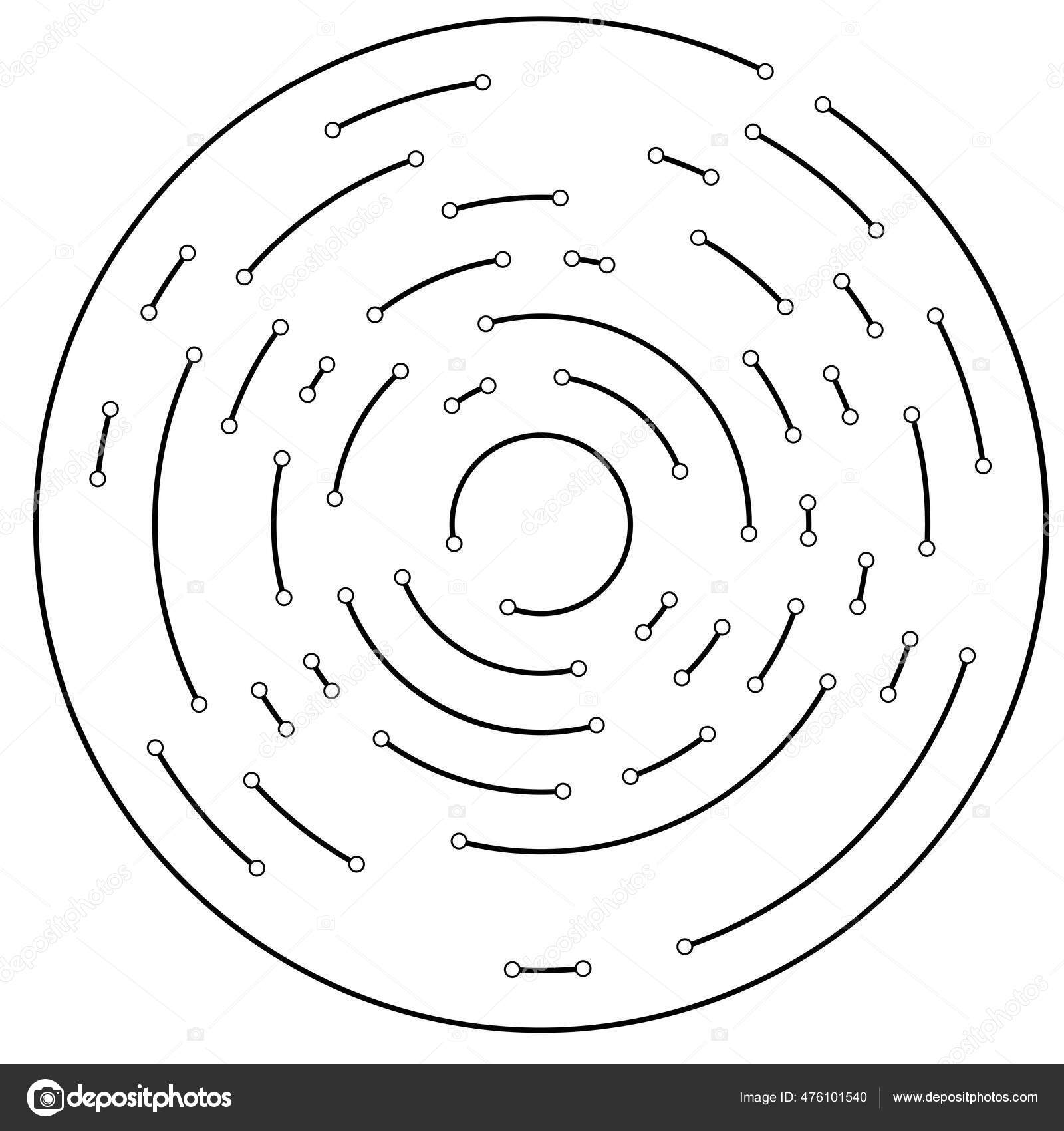 Circular Radial Lines Nodes Points Stock Vector by ©vectorguy 476101540