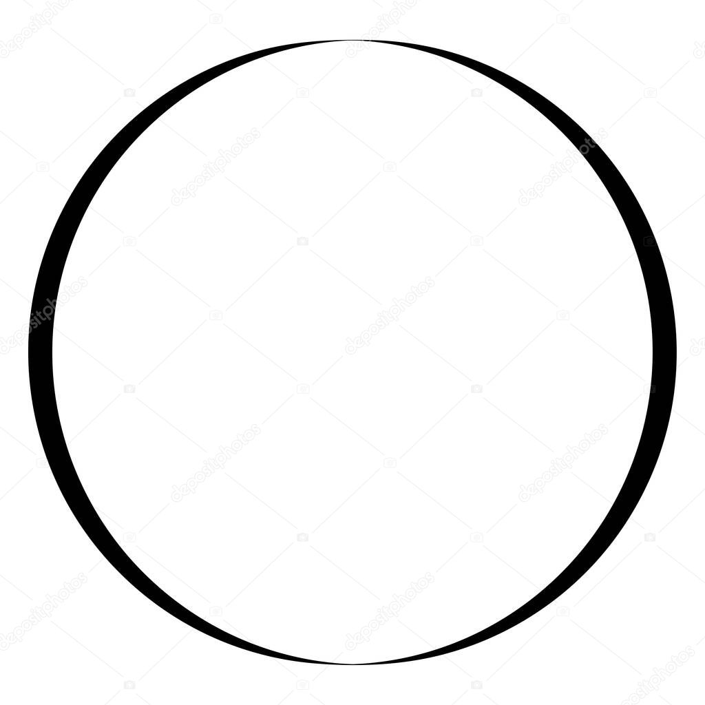 Círculo caligráfico simple, elementos ovalados, elipse. Marco de ...