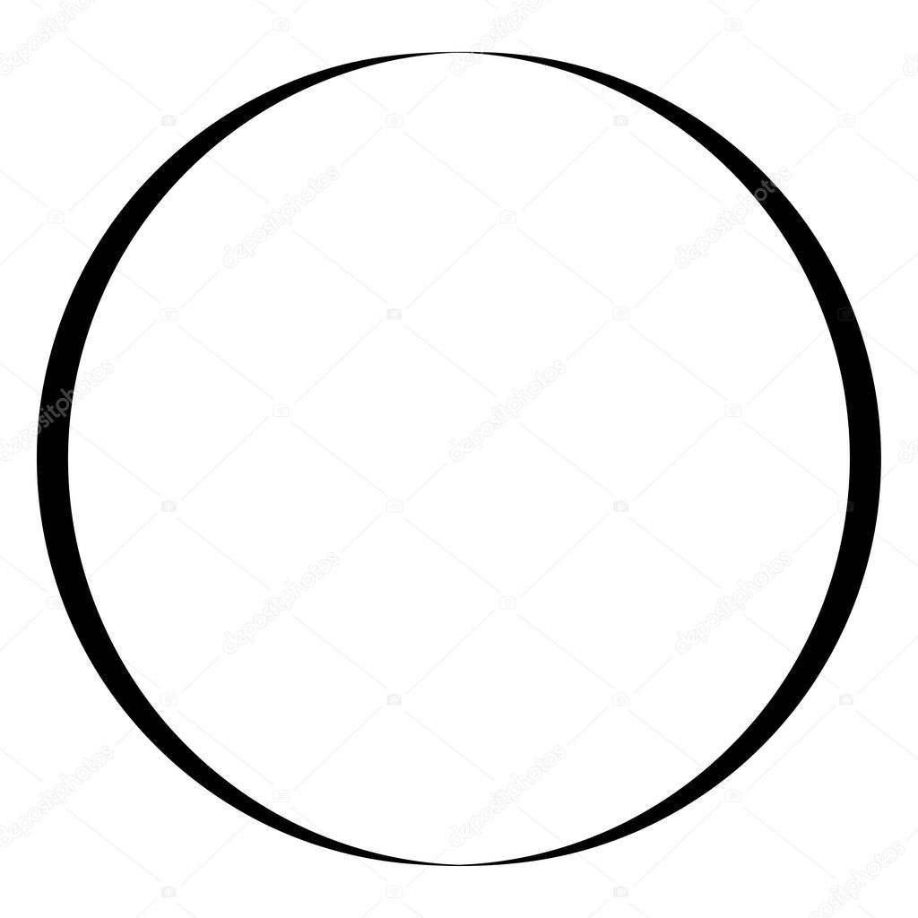 Círculo caligráfico simple, elementos ovalados, elipse. Marco de ...