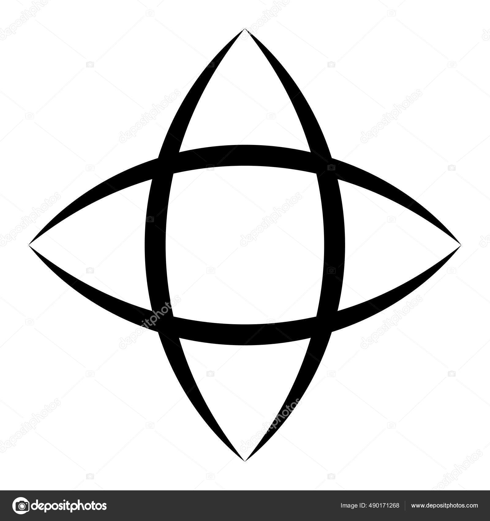 Simple Basic Four Pointed Organic Floral Motif Symbol Icon Stock Stock ...