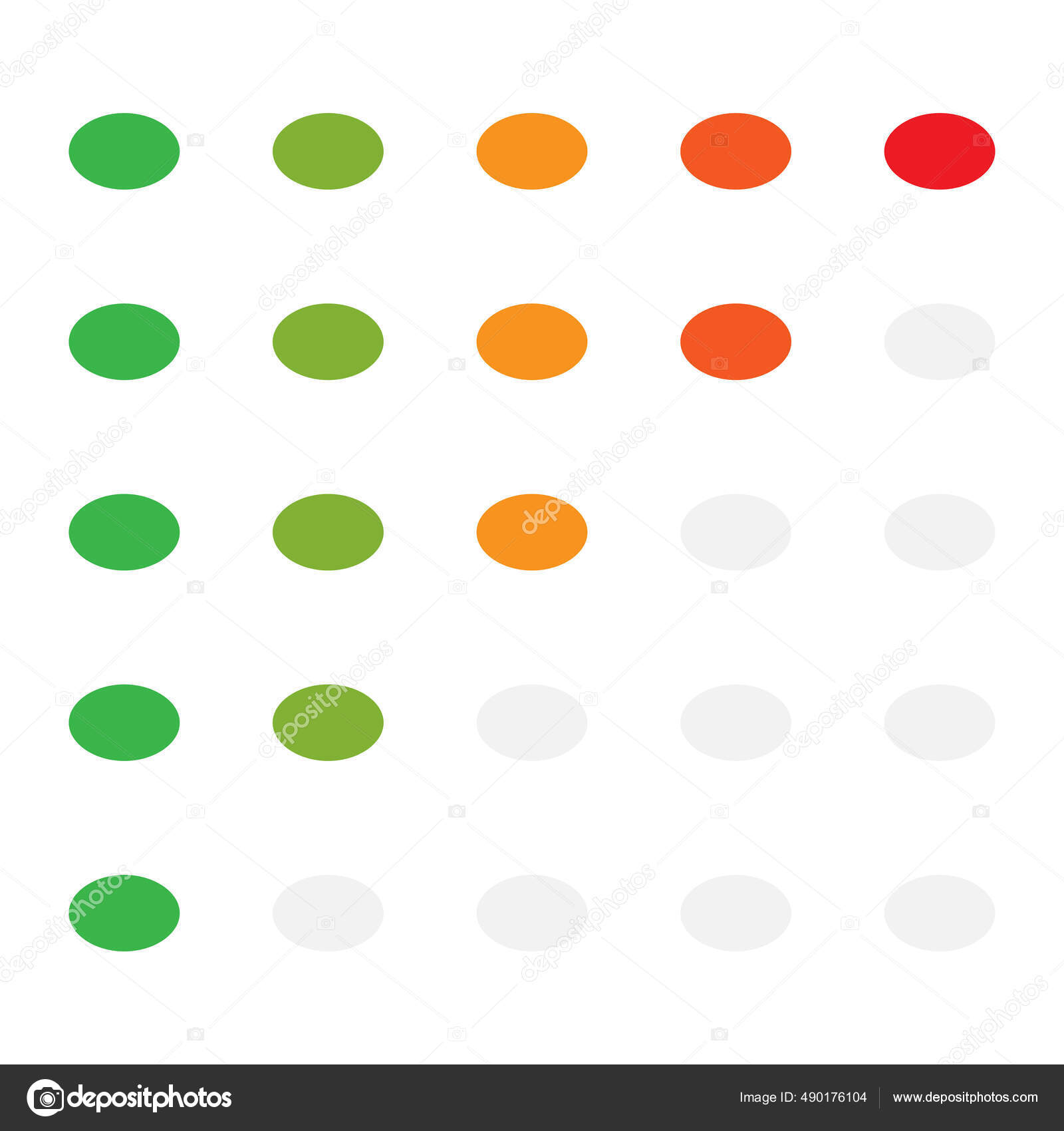 Progresso Simples Passos Indicador Nível Com Código Cor Progressão ...