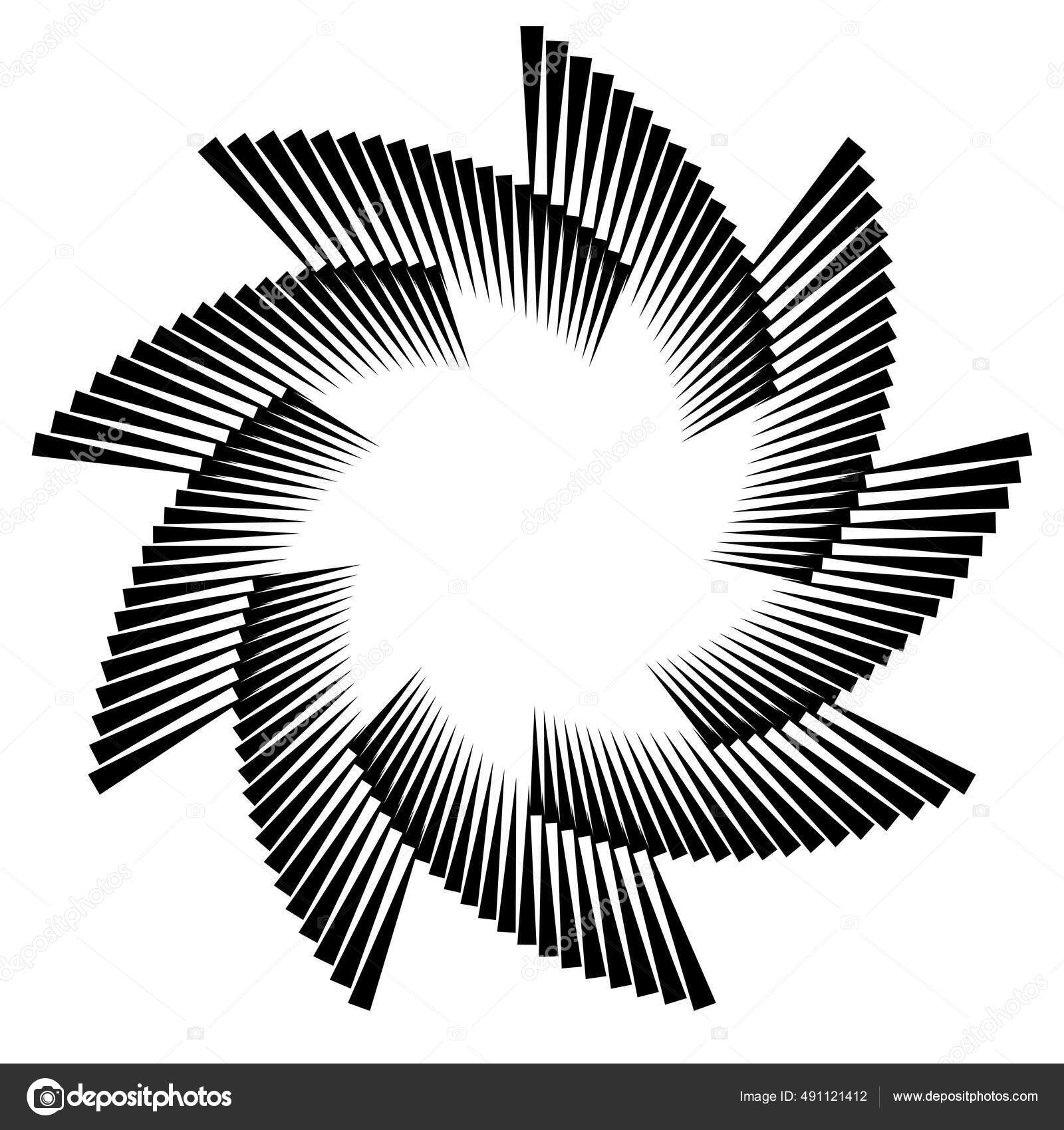 Radial Concéntrico Forma Triángulos Circulares Elemento Diseño Icono ...