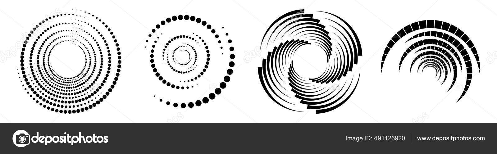 Spiral Swirl Twirl Vortex Icon Shape Concentric Circles Rings Abstract ...