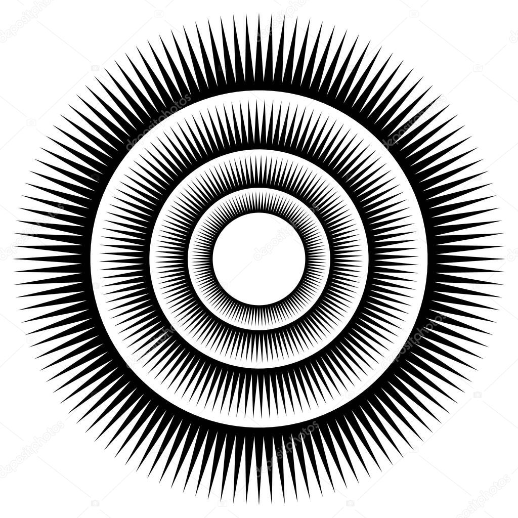 Radial Concéntrico Forma Triángulos Circulares Elemento Diseño Icono ...
