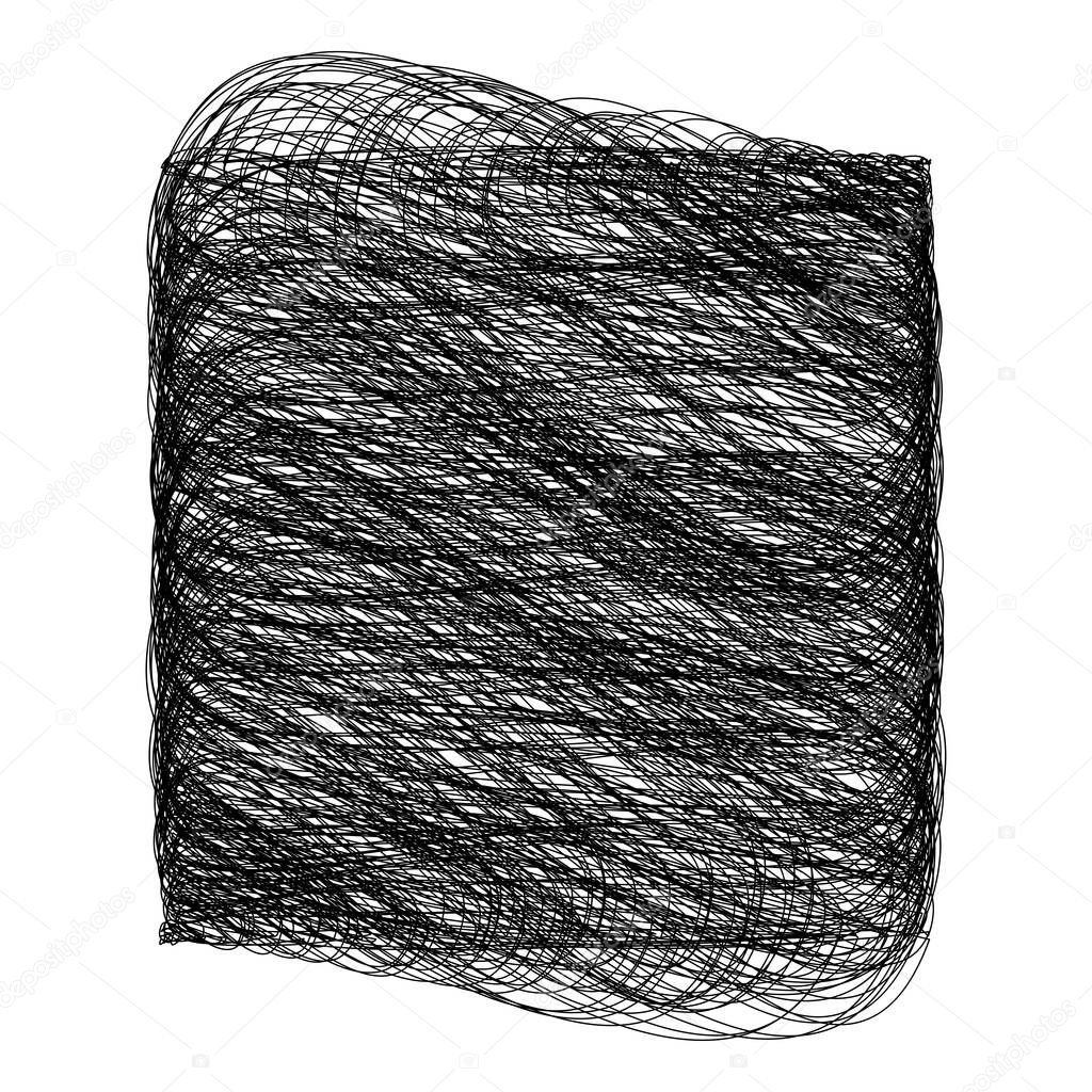 Cuadrado, rectángulo garabateando, bosquejo, bosquejo elemento líneas ...