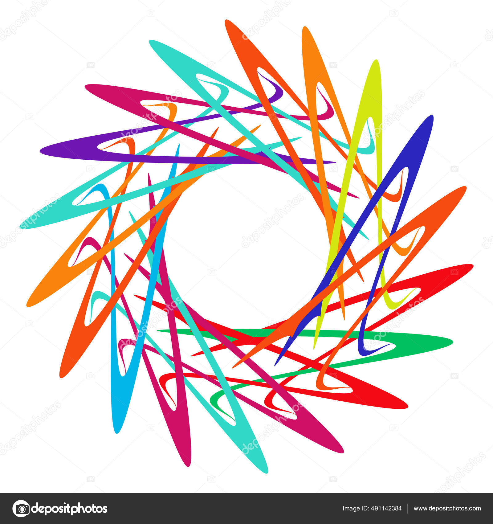 Circular Radial Icon Motif Mandala Shape Swirl Twirl Helix Volute Stock ...