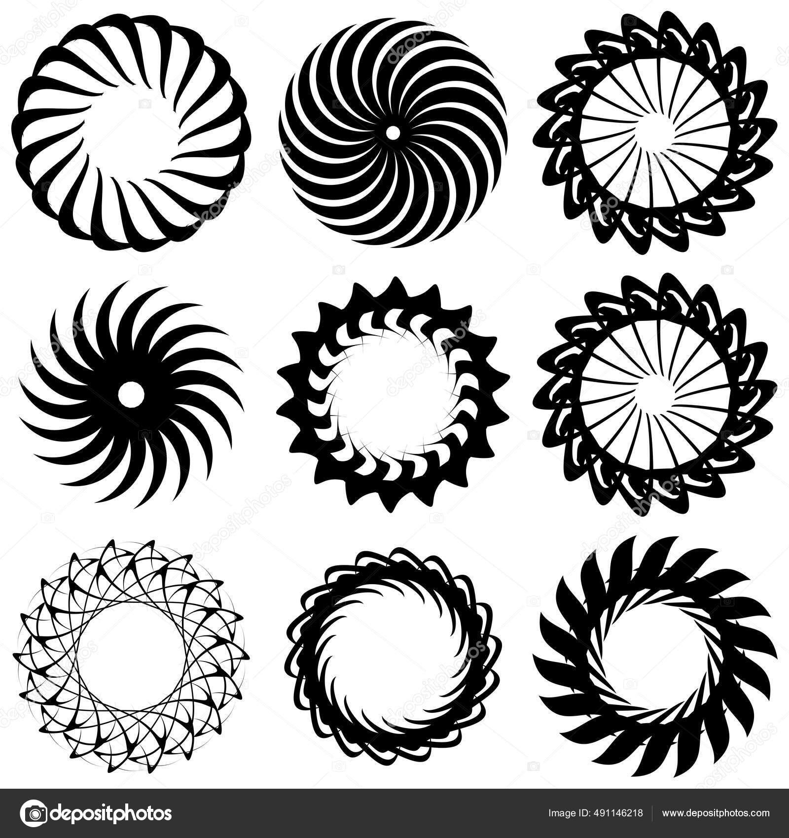 Black And White Radial Designs