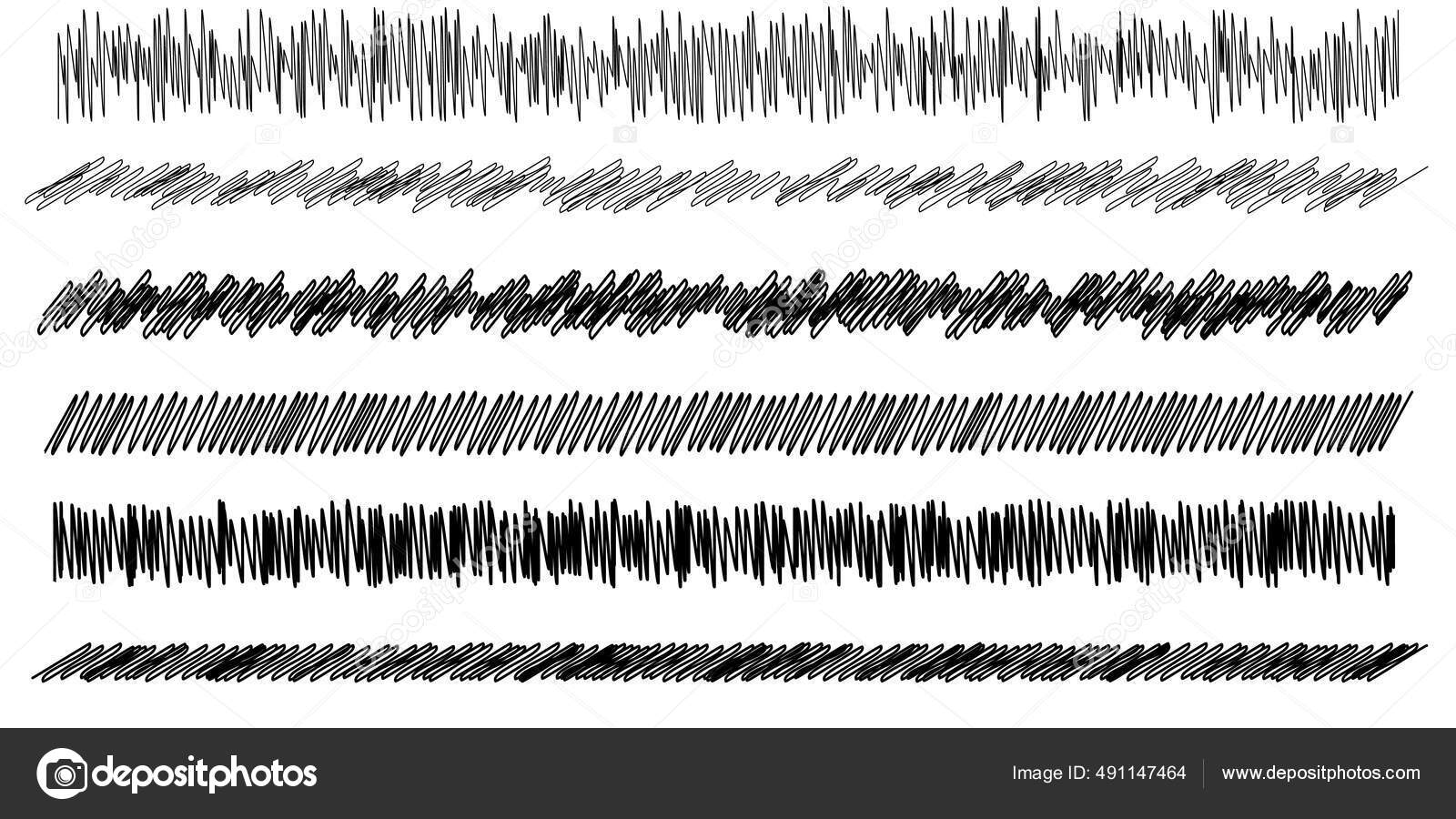 Scribble Sketch Sketchy Doodle Horizontal Line Dividers Wavy Waving ...