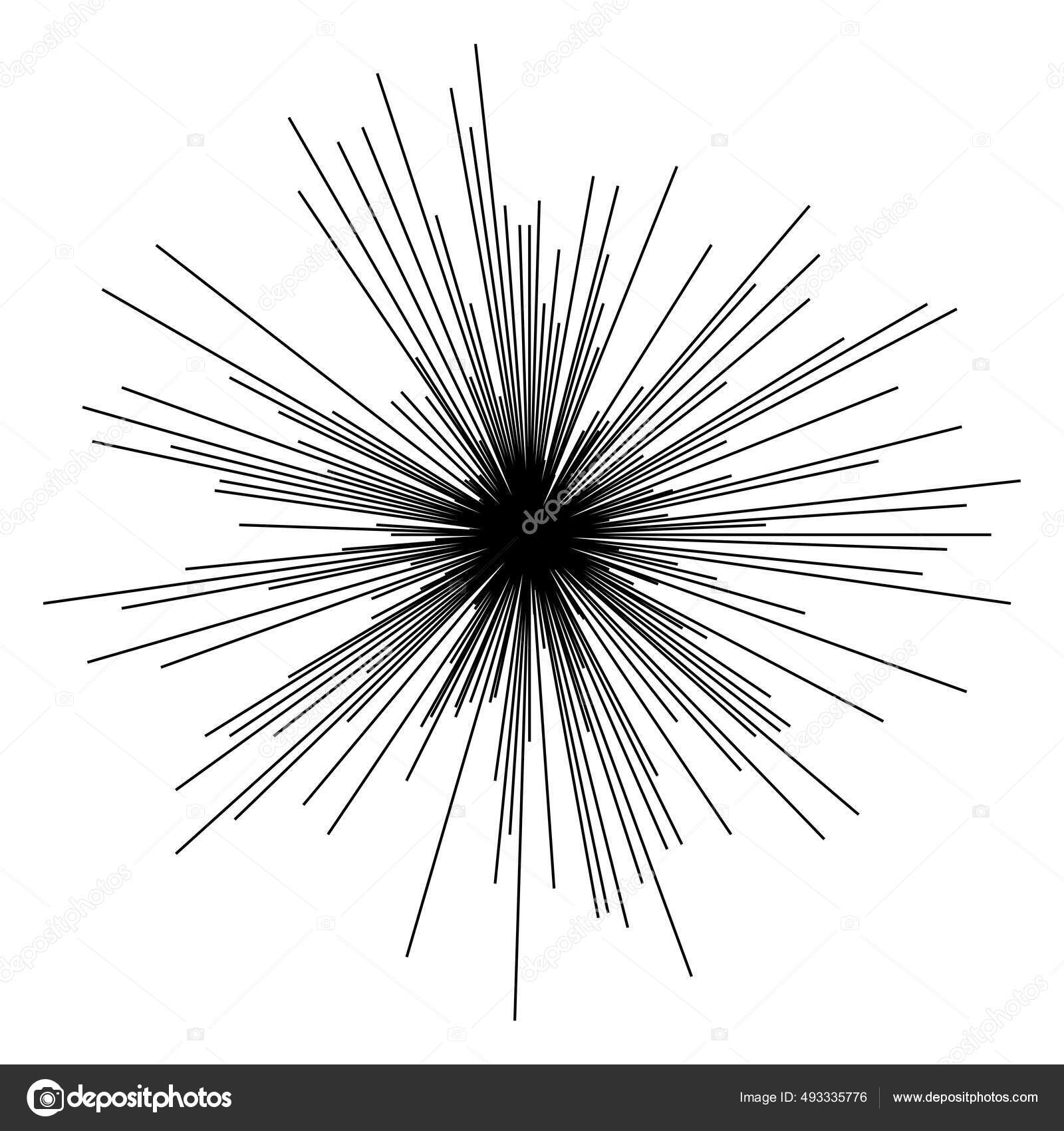 Radial Radiating Beam Ray Lines Starburst Sunburst Lineal Element Icon ...