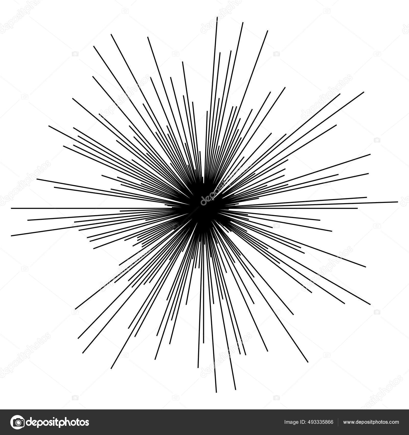 Radial Radiating Beam Ray Lines Starburst Sunburst Lineal Element Icon ...