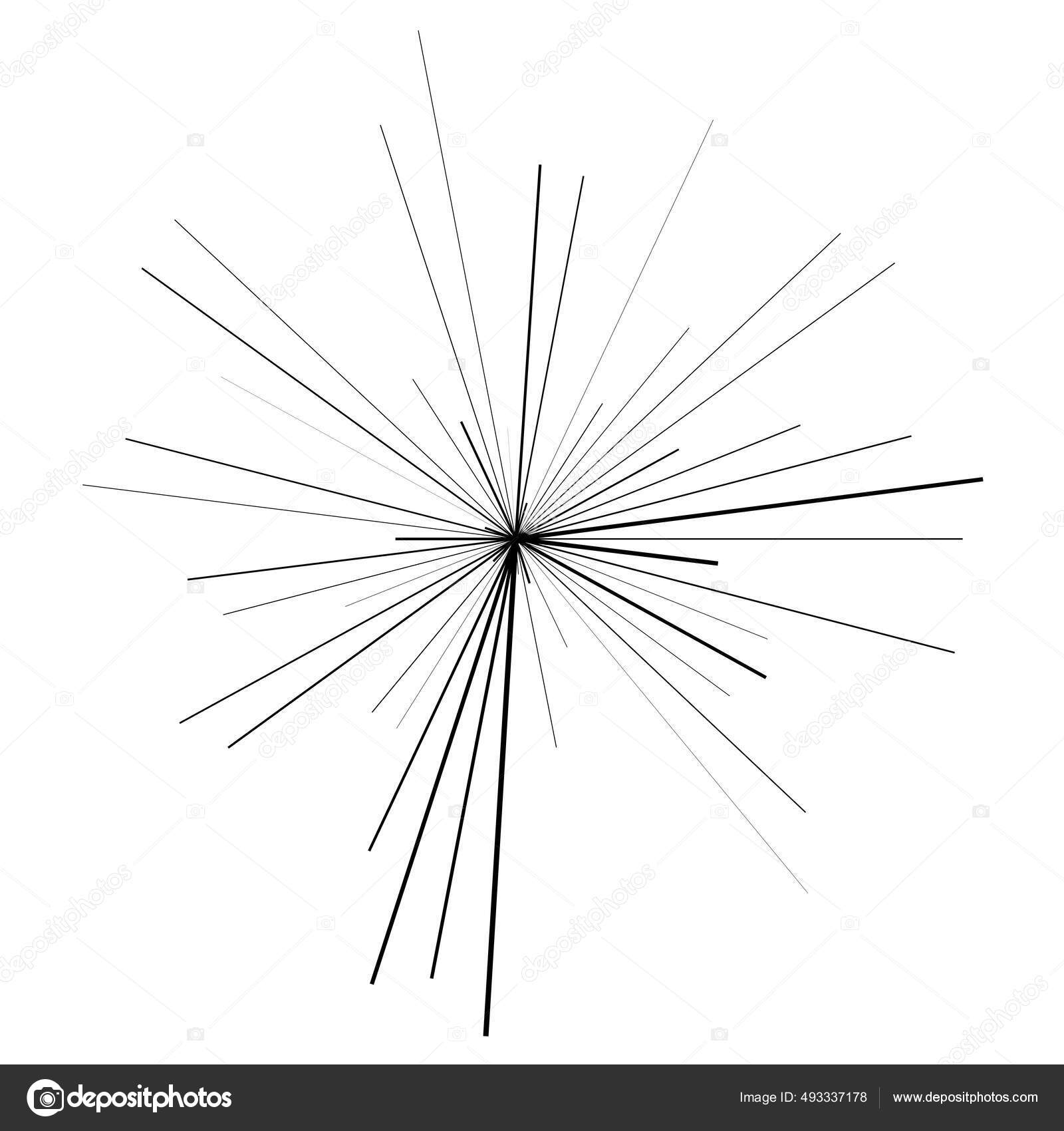 Linhas Raios Radiais Radiais Starburst Elemento Linear Sunburst Ícone ...