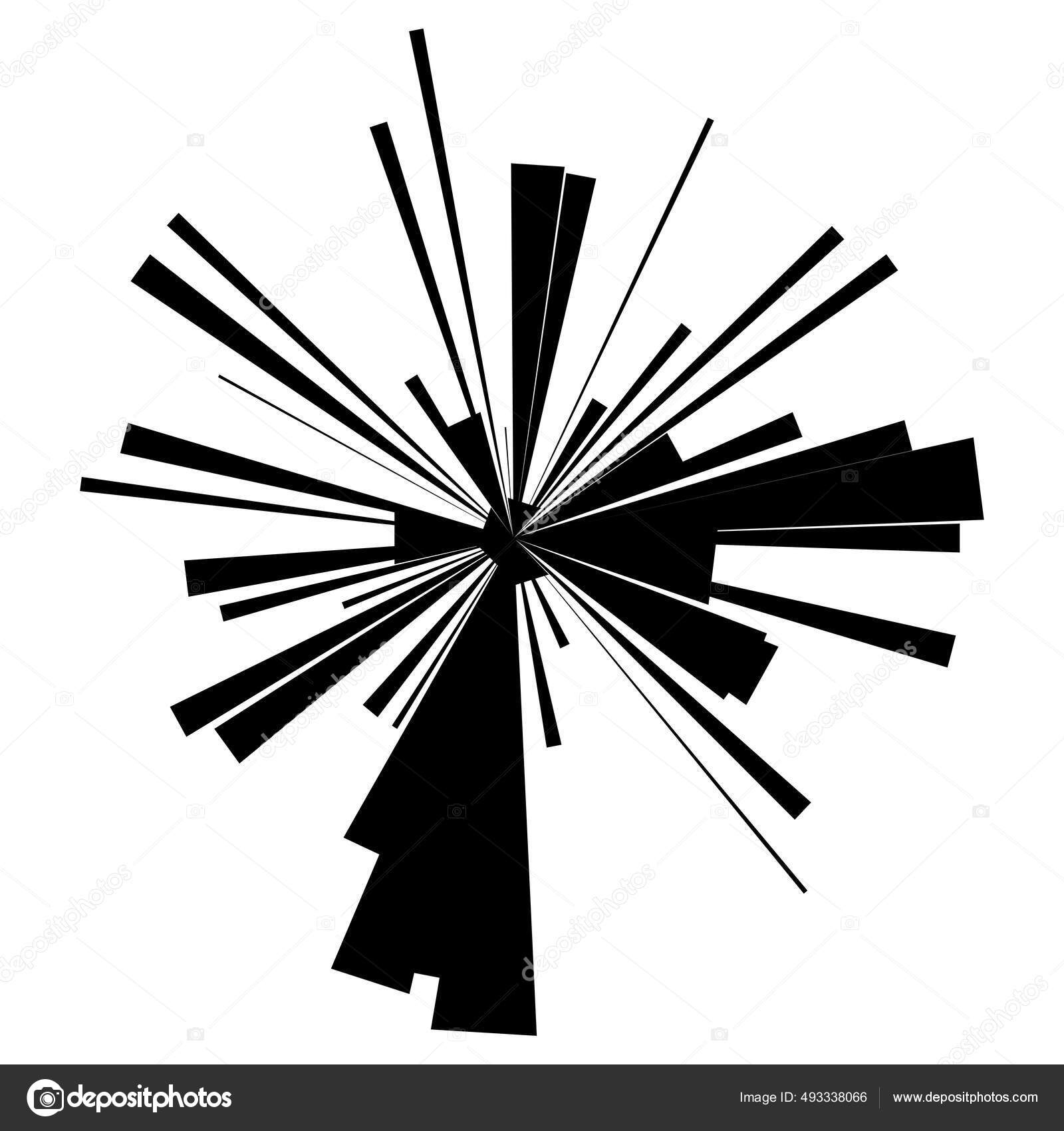 Radial Radiating Beam Ray Lines Starburst Sunburst Lineal Element Icon ...