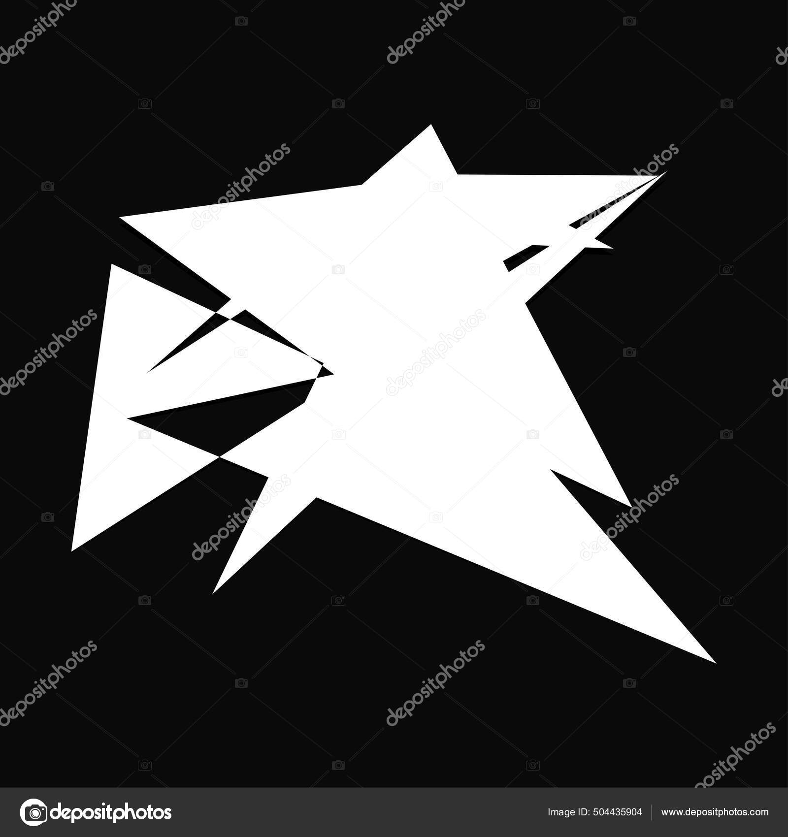 Edgy Ruptured Shatter Splinter Shape Design Element Random Geometric ...