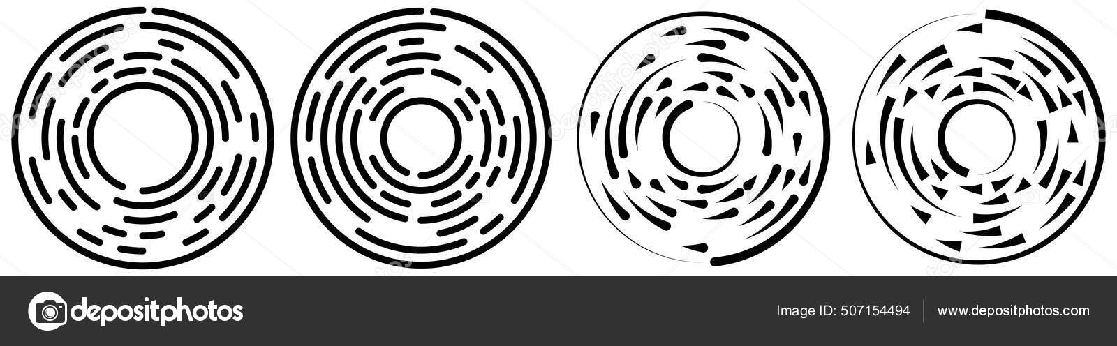 Circular Concentric Segmented Circles Rings Abstract Geometric Circle ...