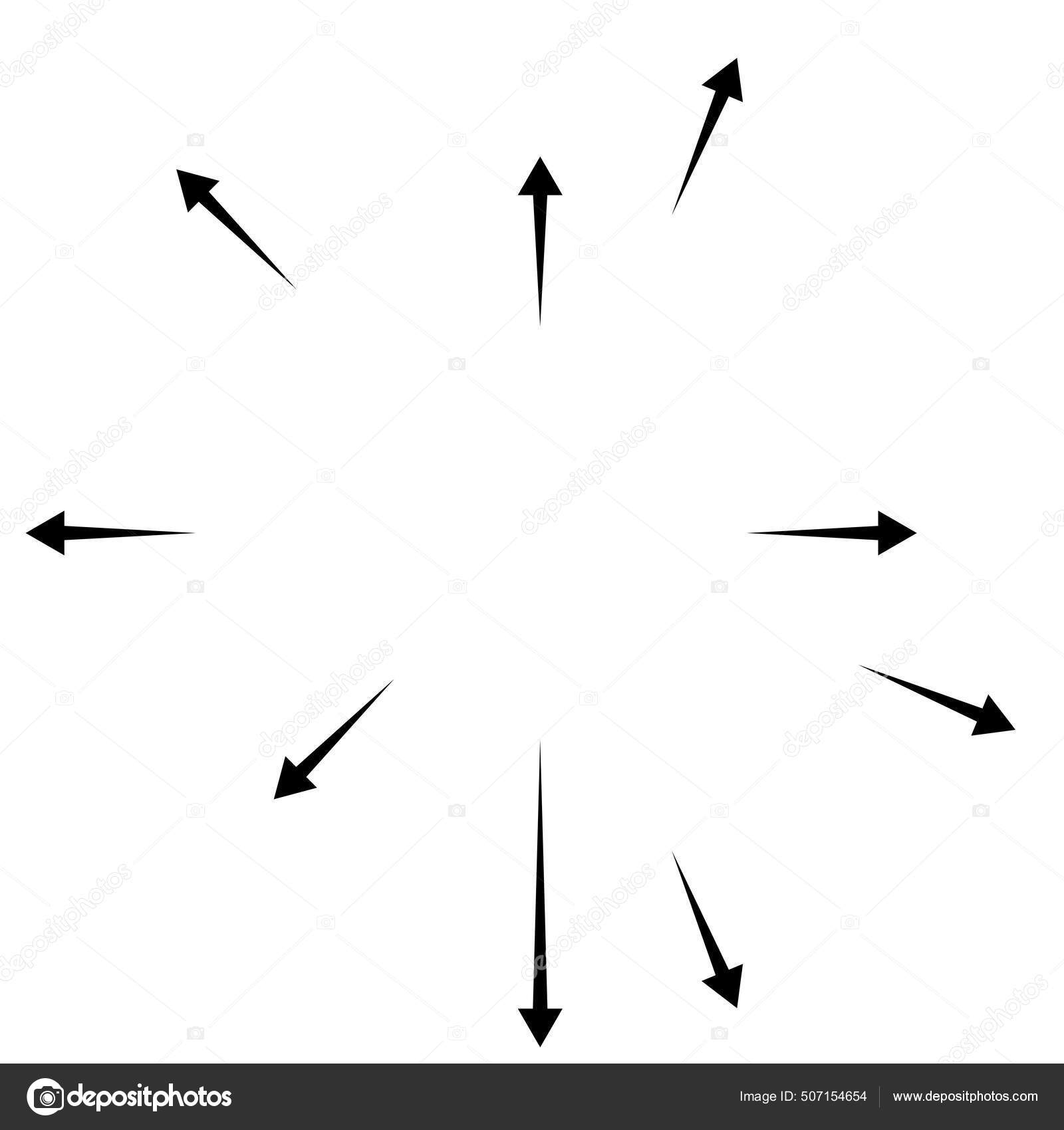 Arrows Pointing Outwards Radial Radiating Arrows Stock Vector Image by ...