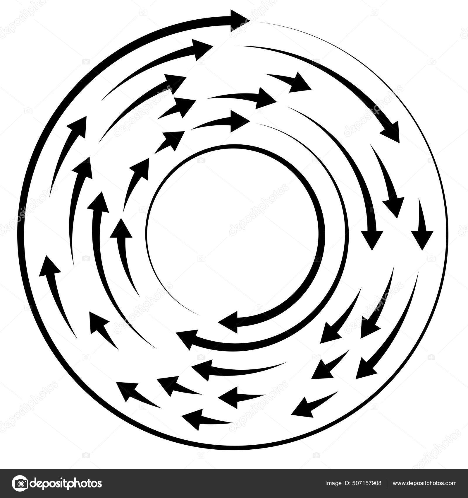 Colorful Circular Concentric Segmented Circles Arrows Radial Radiating ...