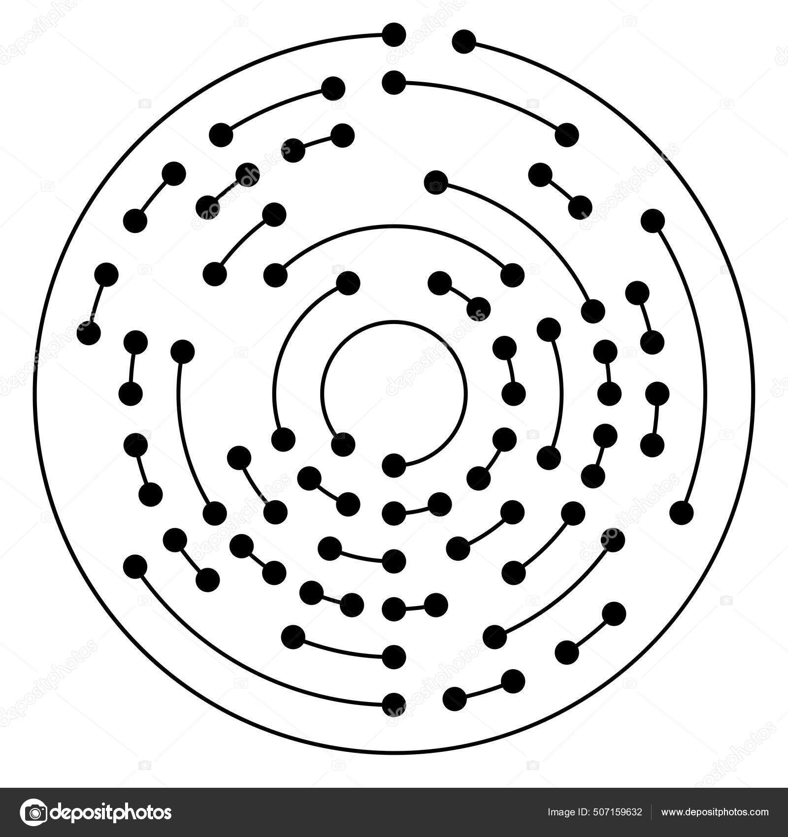 Circular Concentric Lines Segmented Circles Nodes Nodal Points Stock ...