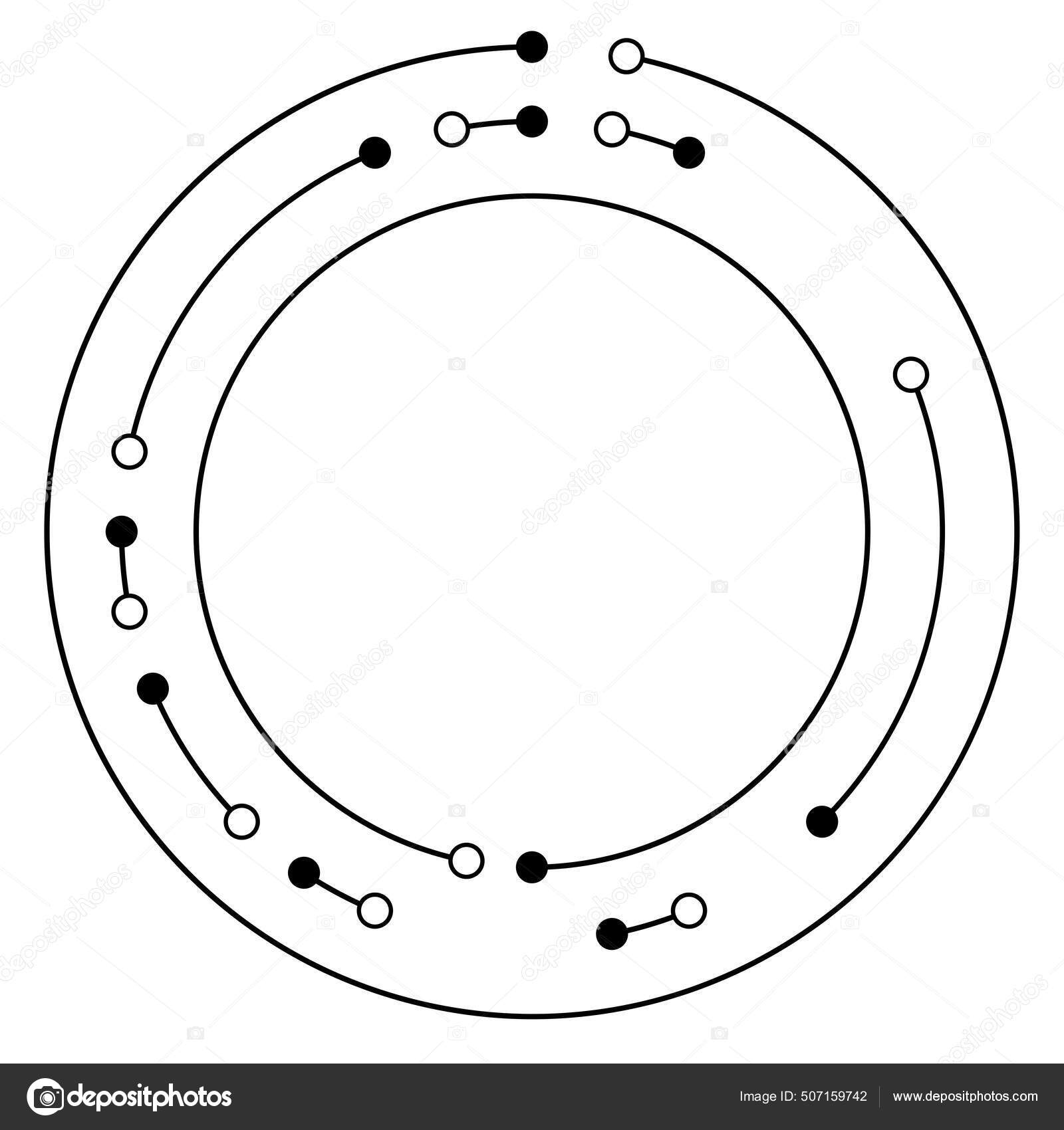 Circular Concentric Lines Segmented Circles Nodes Nodal Points Stock ...