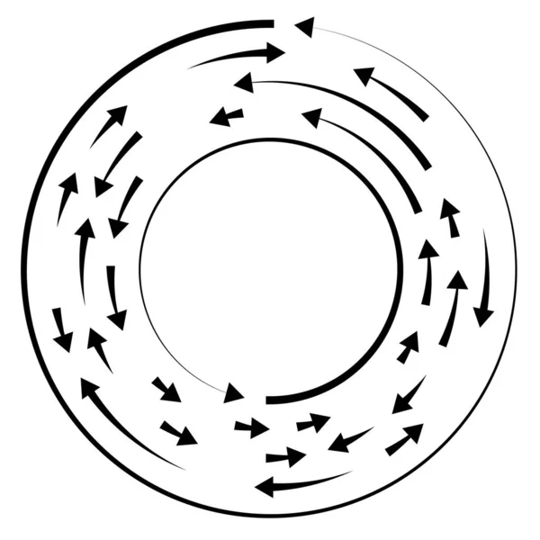 Colorful Circular Concentric Segmented Circles Arrows Radial Radiating ...