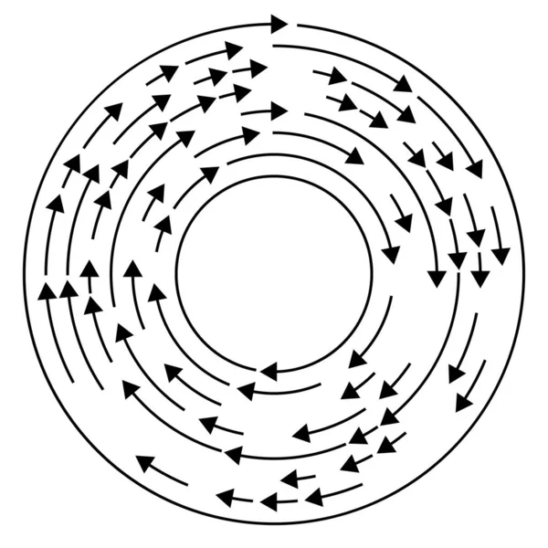 Colorful Circular Concentric Segmented Circles Arrows Radial Radiating ...