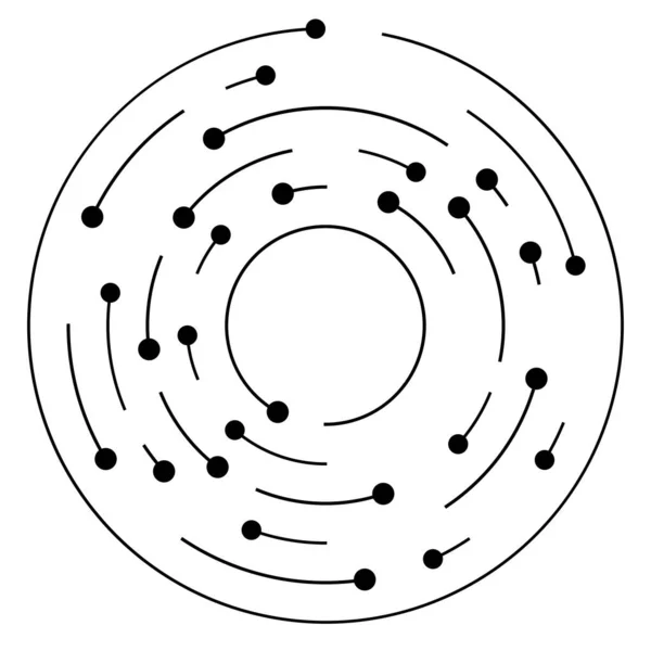 Circular Concentric Lines Segmented Circles Nodes Nodal Points Stock ...
