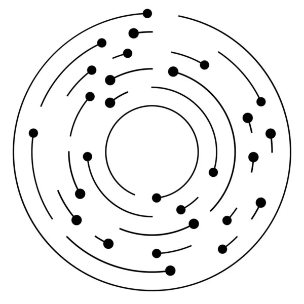 Circular Concentric Lines Segmented Circles Nodes Nodal Points Stock ...