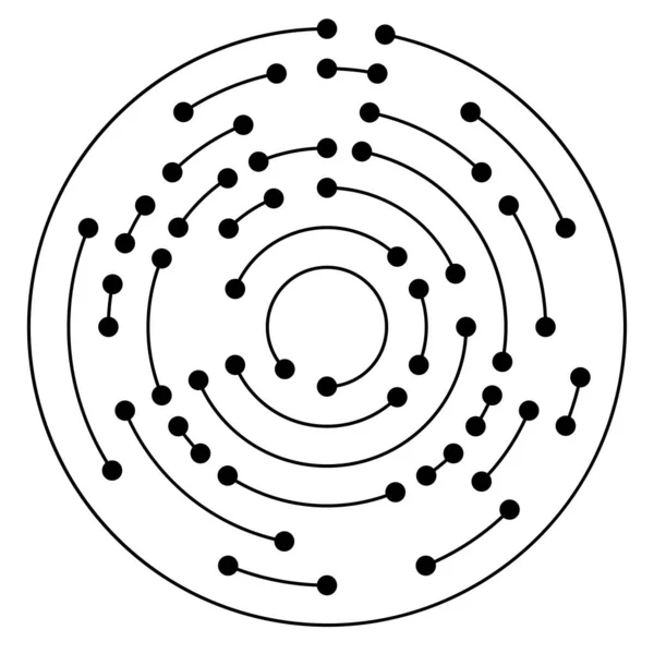 Circular Concentric Lines Segmented Circles Nodes Nodal Points Stock ...