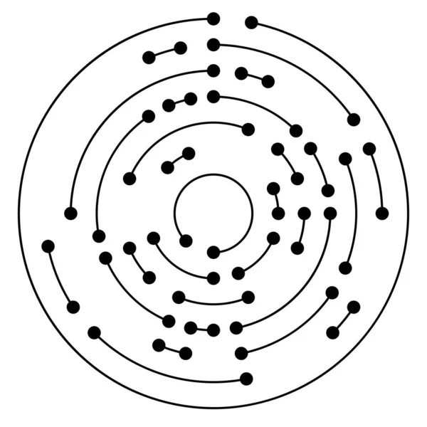 Circular Concentric Lines Segmented Circles Nodes Nodal Points Stock ...